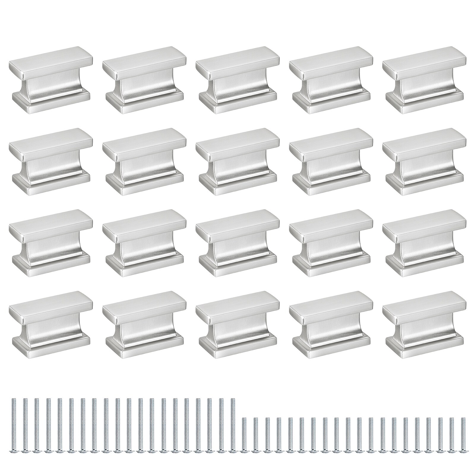 Unique Bargains 20 Pack Cabinet Knobs Single Hole Cabinet Handles Rectangle Knobs for Cupboard ...