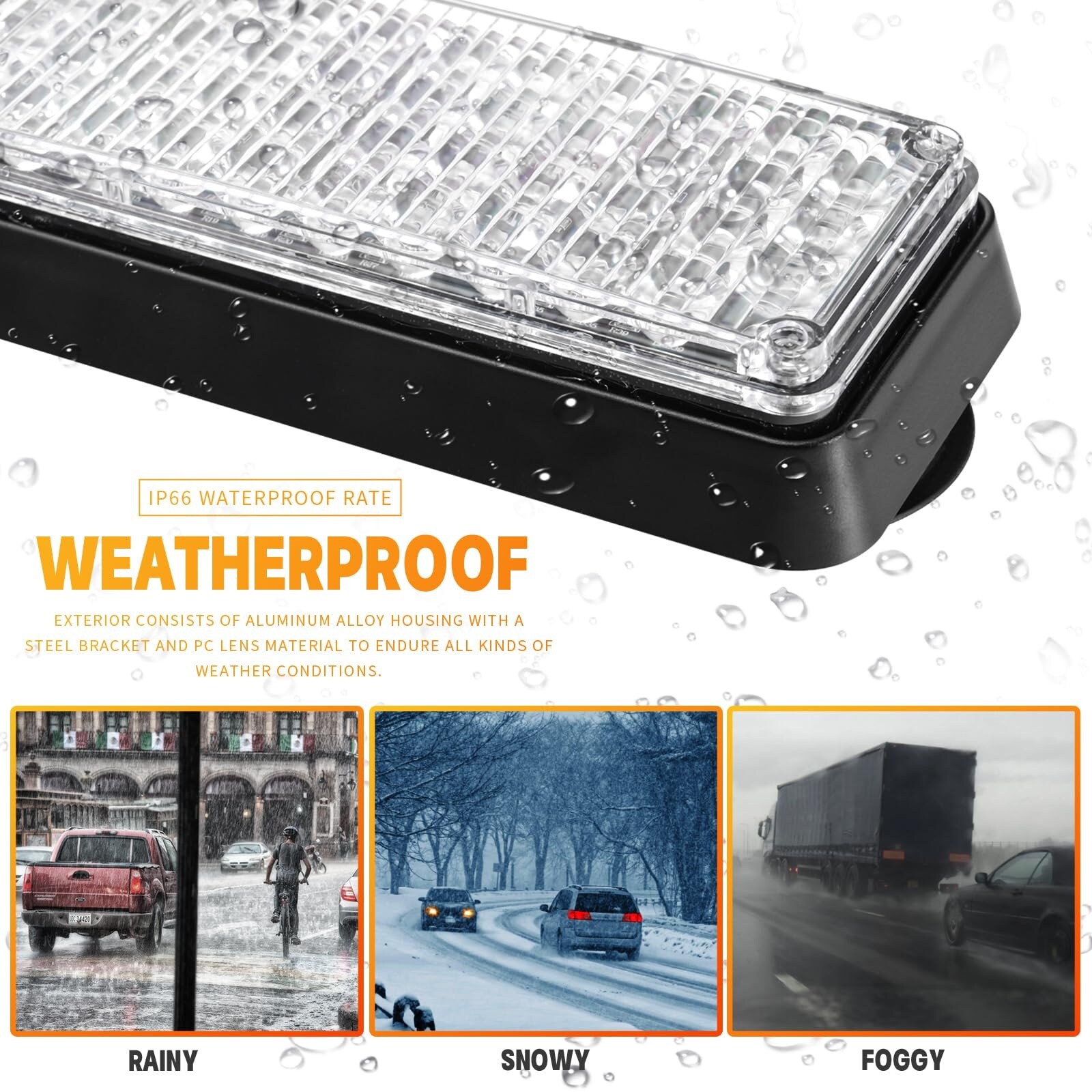 Justincity 2 pcs Amber LED Emergency Strobe Light Bar Magnetic Base ...