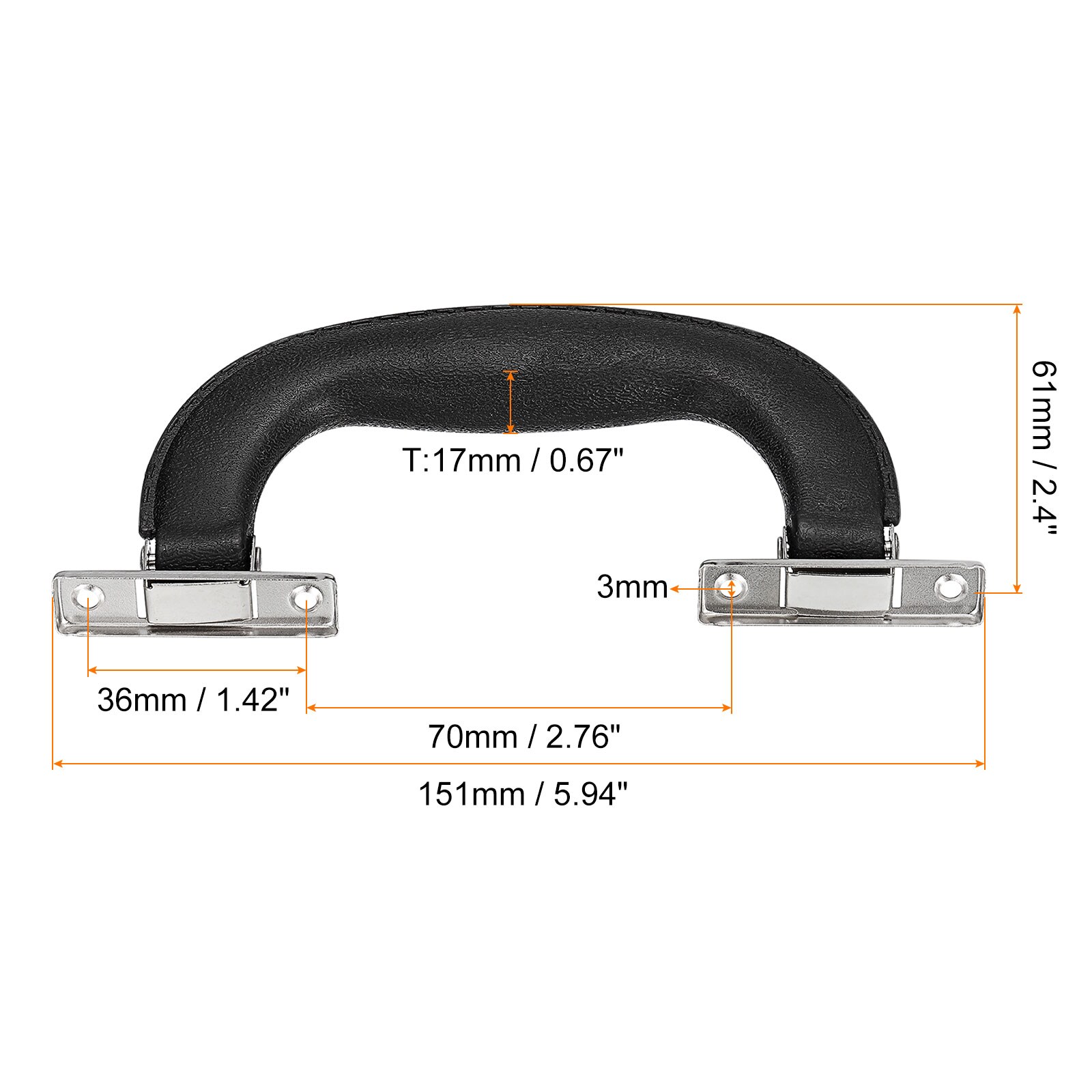 Unique Bargains Luggage Handles 6Pcs 151mm/5.94inch Plastic Pull Handle ...