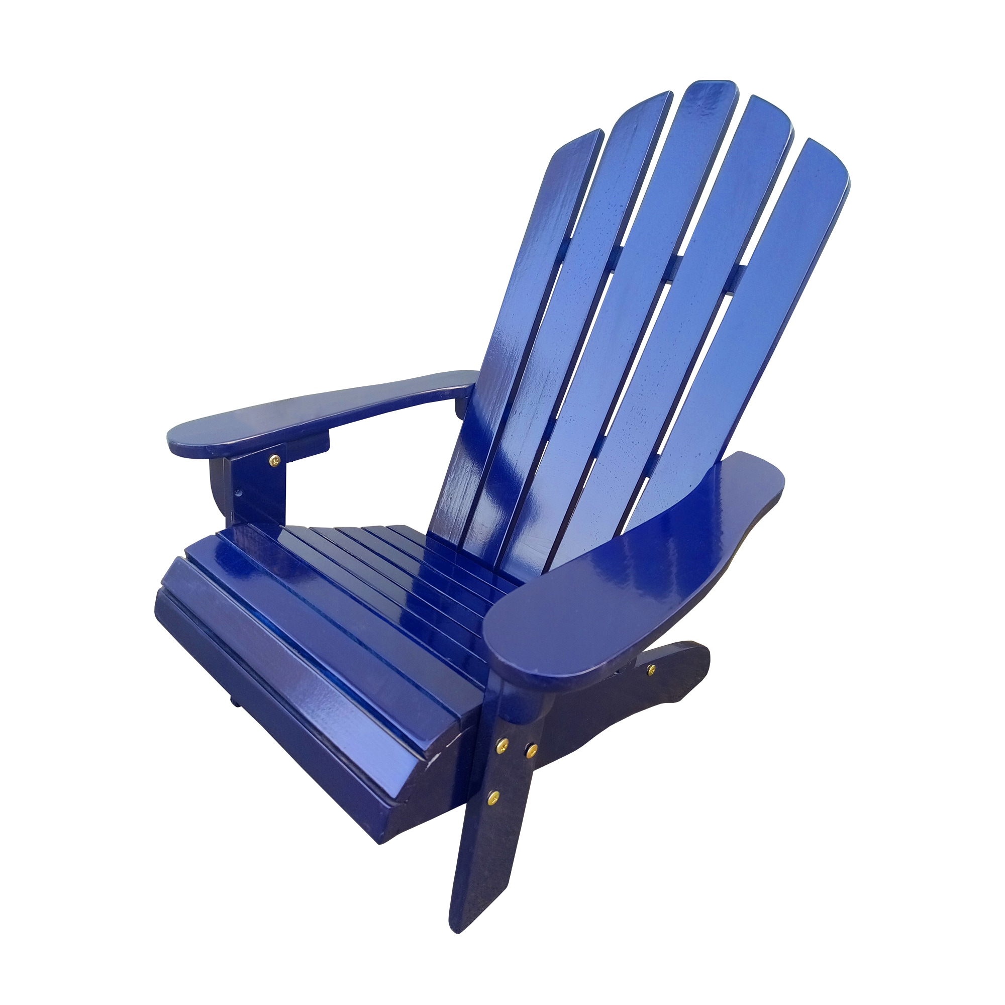 AAZJ Patio Chair Blue Wood Frame Stationary Adirondack Chair with Slat ...