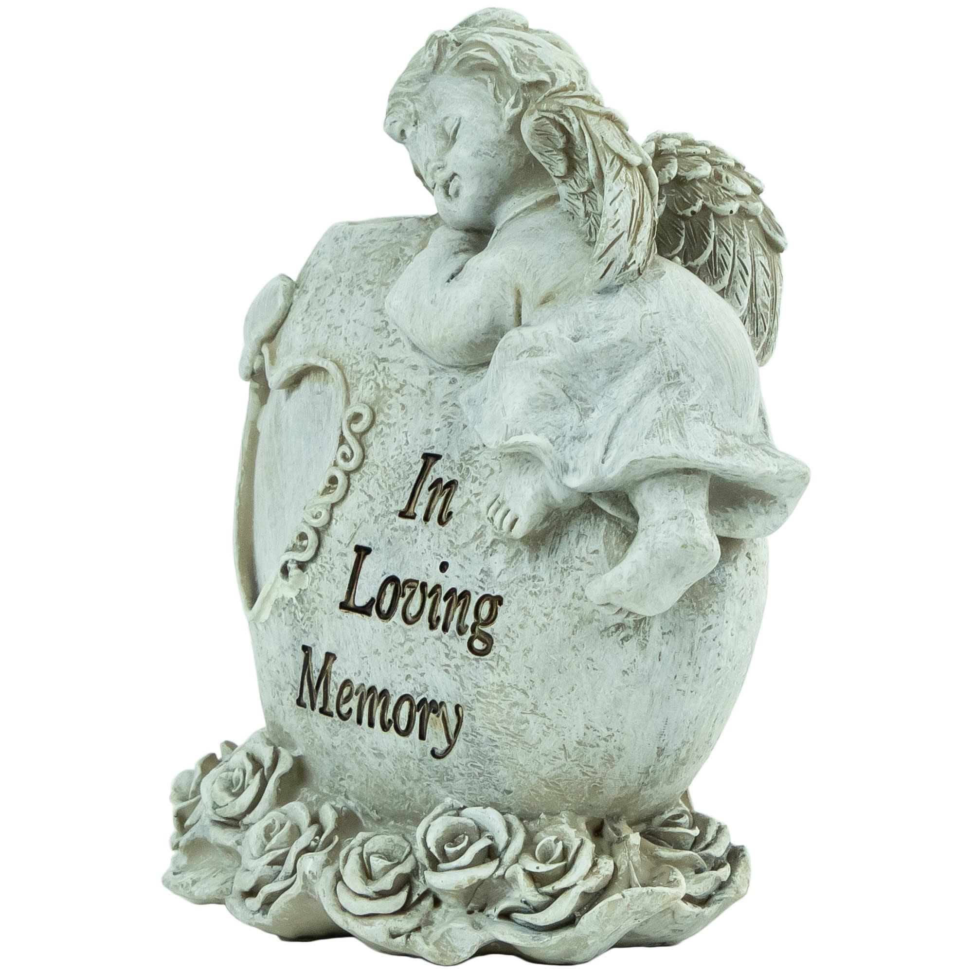 Northlight 6.5 inch Gray Sleeping Angel In Loving Memory Outdoor Garden ...