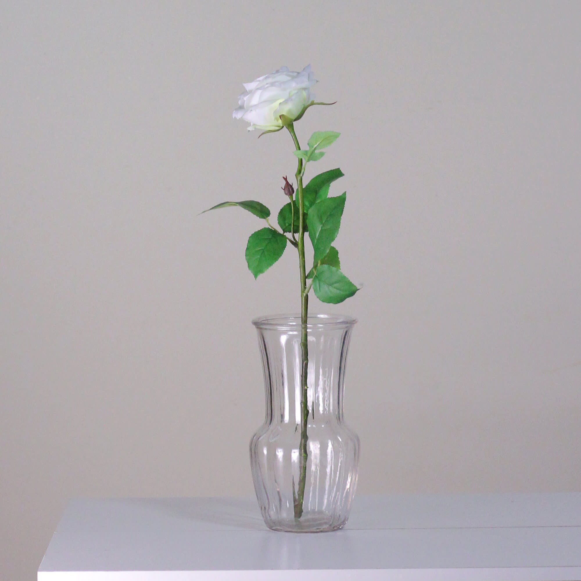 Select Artificials 26 inch White and Green Artificial Rose Pick with ...