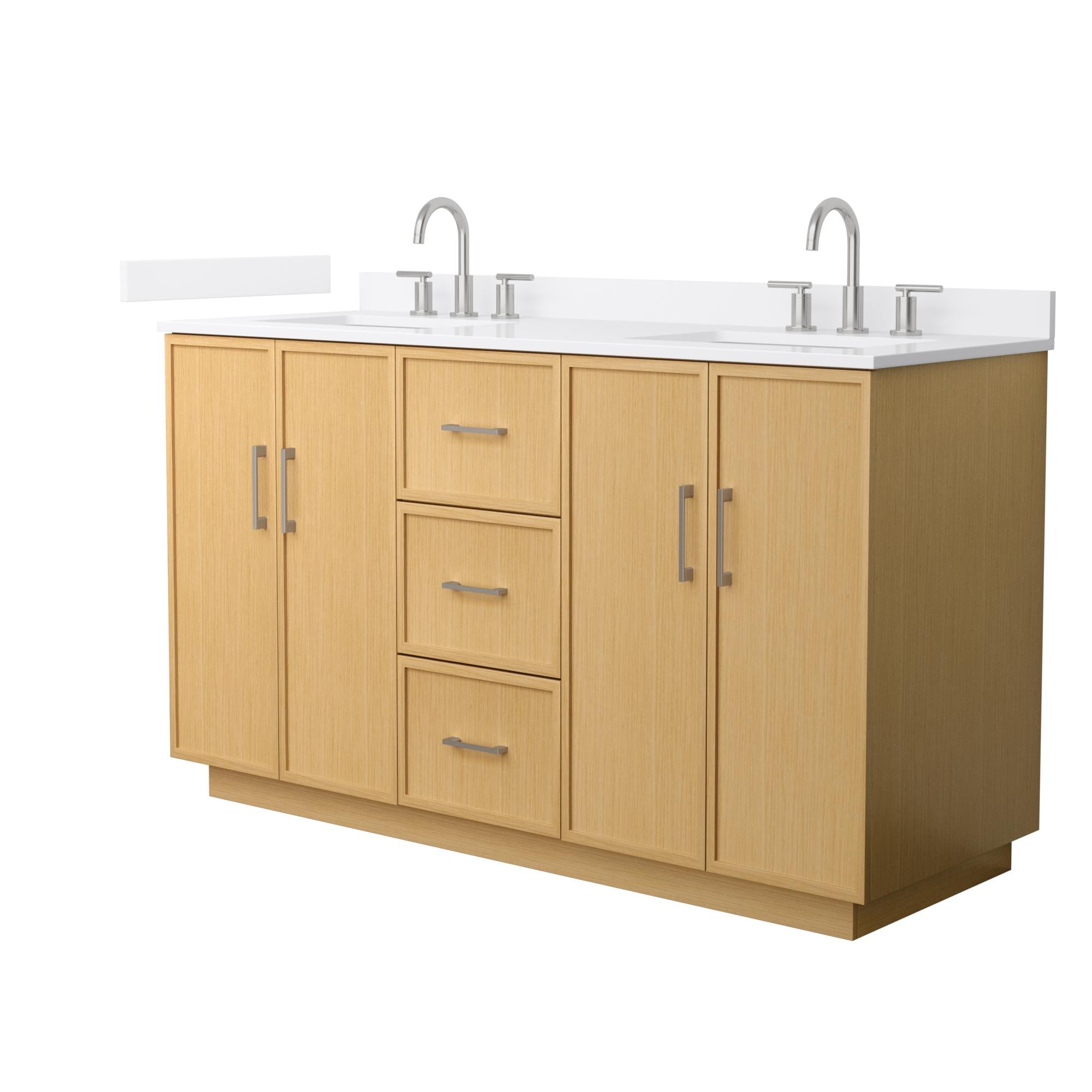 Wyndham Collection Elan TK 60-in Light Oak with Brushed Nickel Trim ...
