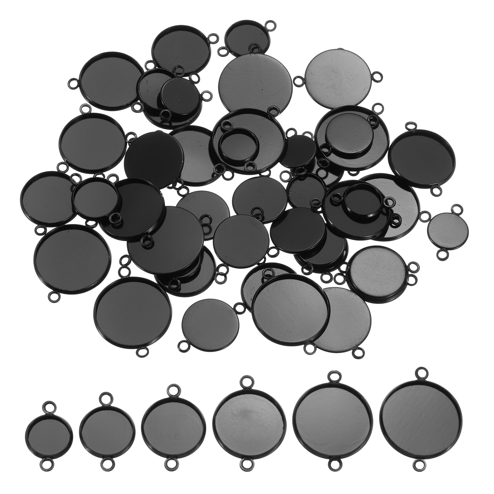 PATIKIL 48pcs Pendant Trays for Jewelry Making 10/12/14/16/18/20mm ...