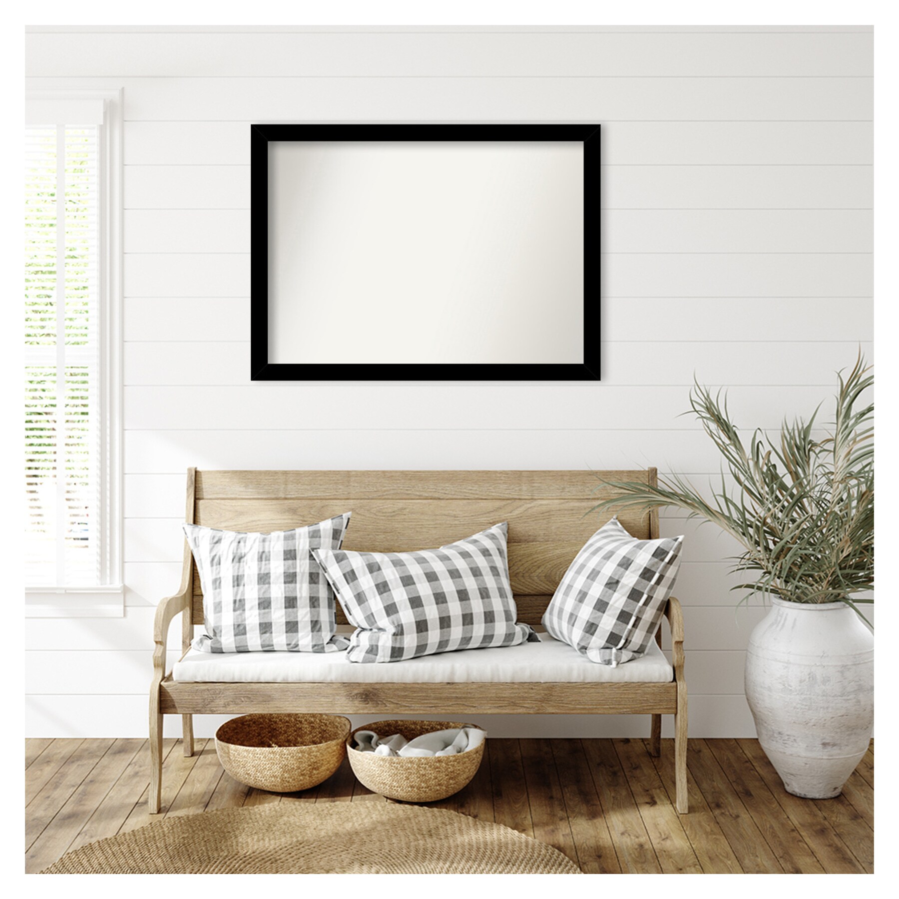 Amanti Art Brushed Black Frame 41.25-in W x 30.25-in H Brushed Black ...