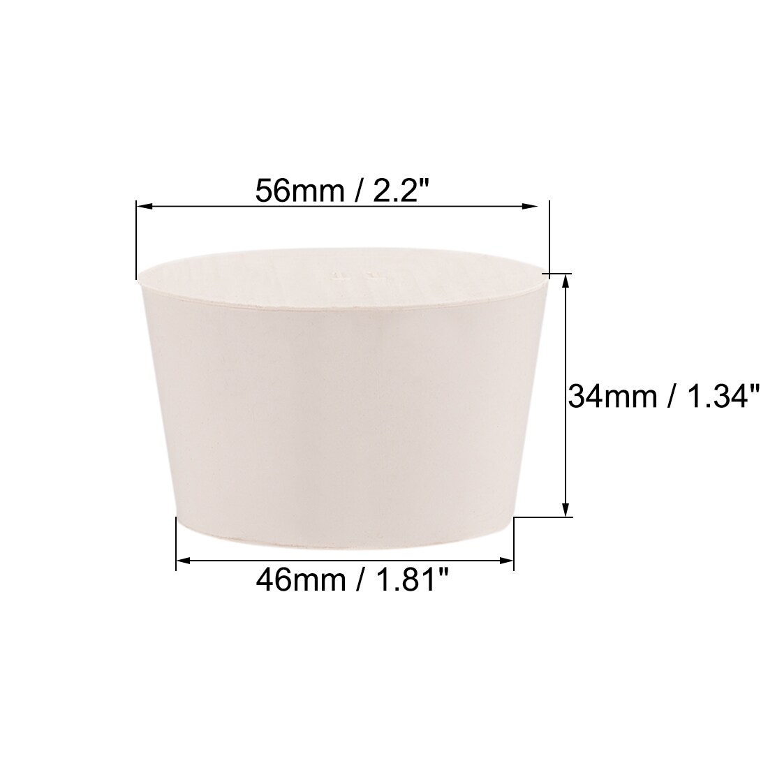 Unique Bargains White Tapered Shaped Solid Rubber Stopper for Lab Tube ...