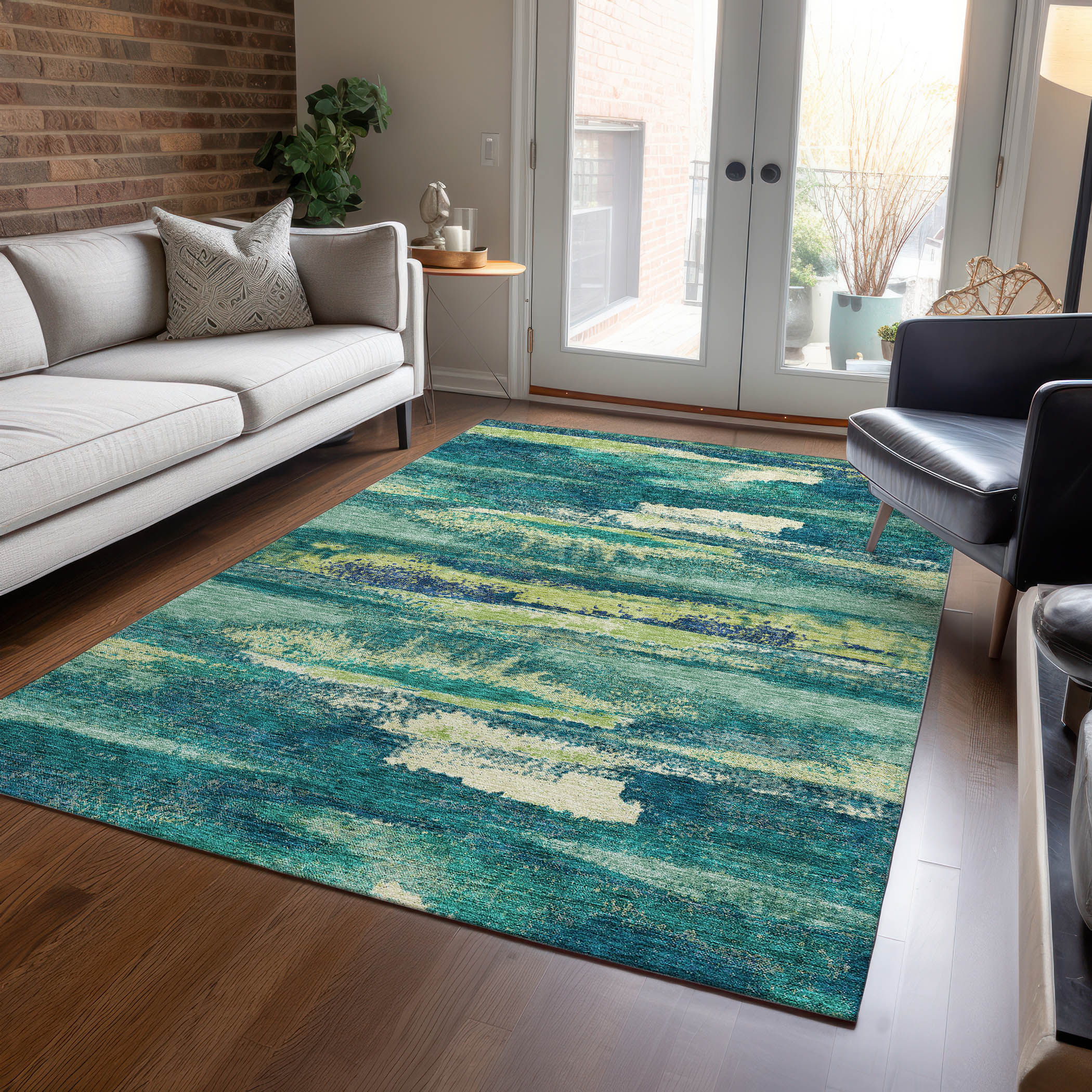 Addison Rugs Chantille ACN942EM 5 x 7 (ft) Loomed Emerald Rectangular ...