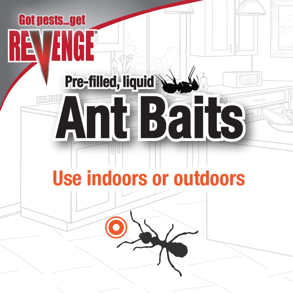 Bonide REVENGE Liquid Ant Bait Stations Pack of 3 Ready to Use Indoor ...