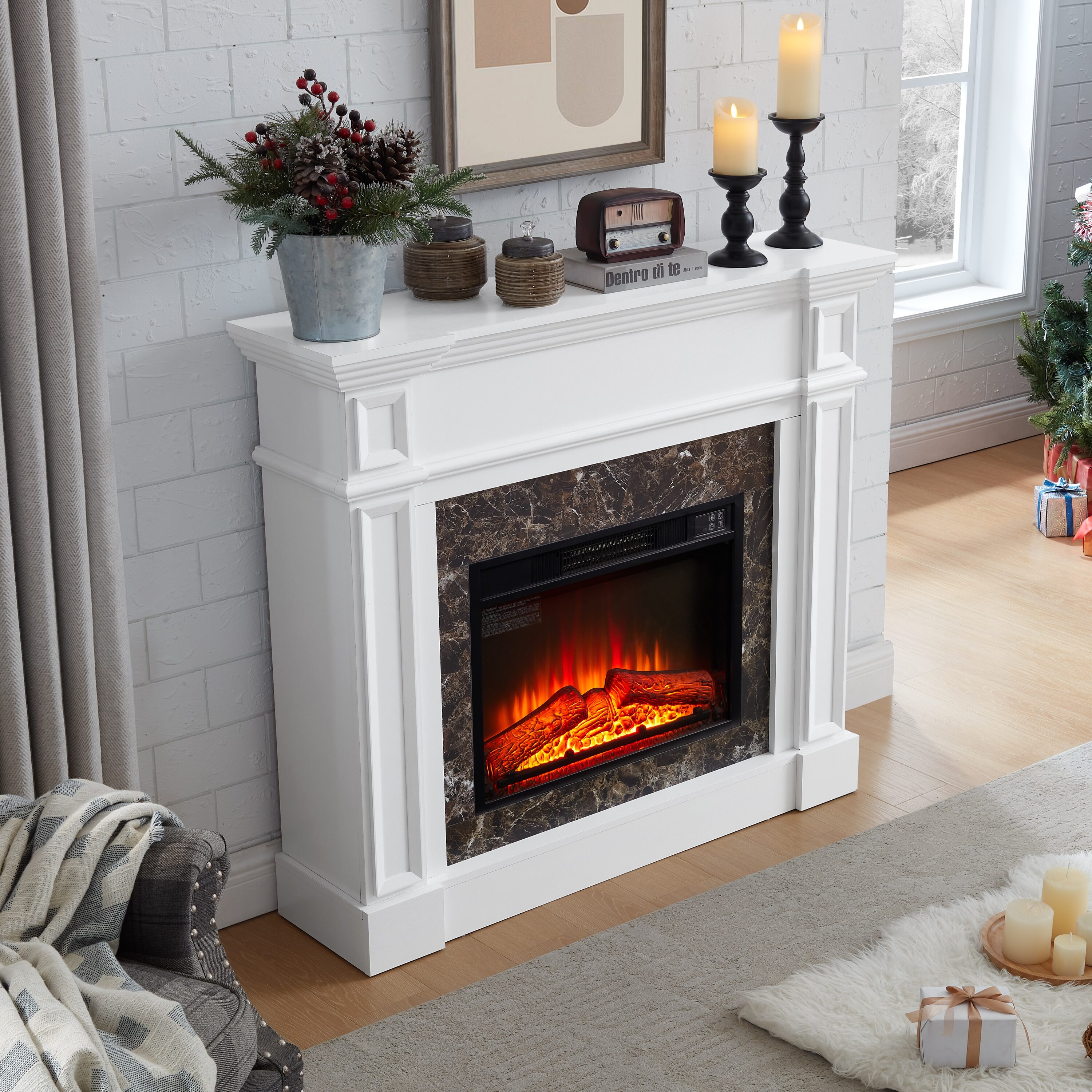 Tatayosi Electric Fireplace with Mantel Fireplace Mantel Fireplace ...