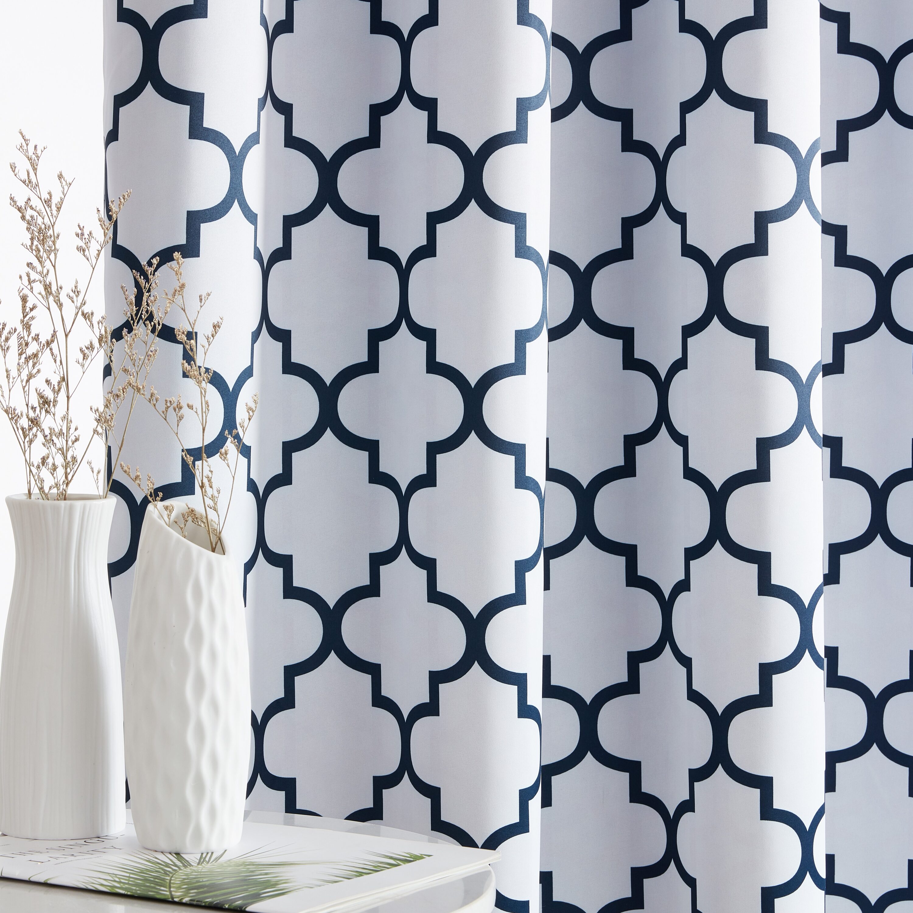 HLC.me Royal Lattice Decorative Room Darkening Grommet Window Drapes ...