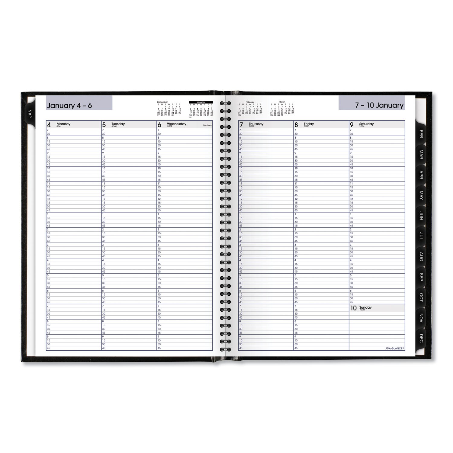 AT-A-GLANCE DayMinder Hardcover Weekly Vertical Column Format ...
