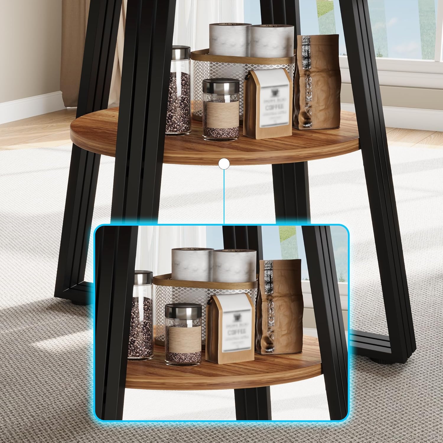 Garvee Round Dining Table for 4-6 47.2 Farmhouse Kitchen Table with ...