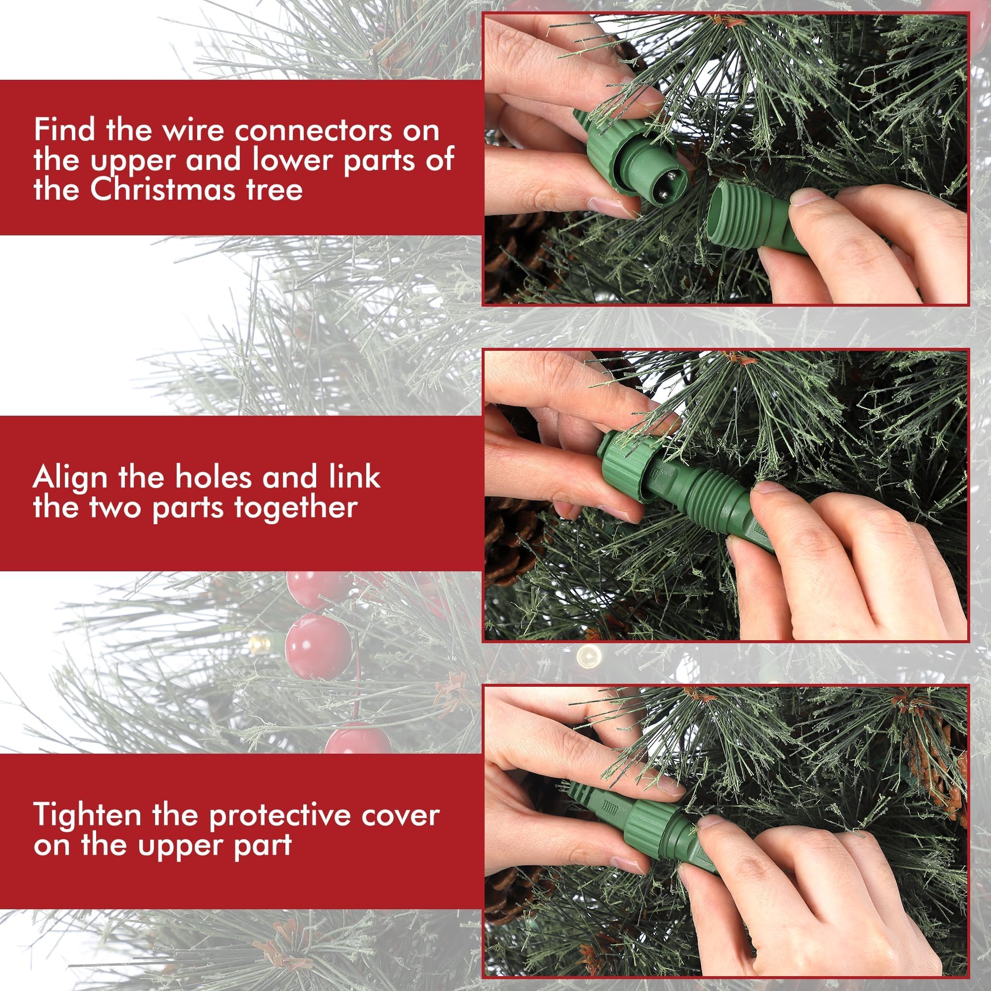 Garvee Four and a Half FT Pre Lit Fat Christmas Tree with 108 LED ...