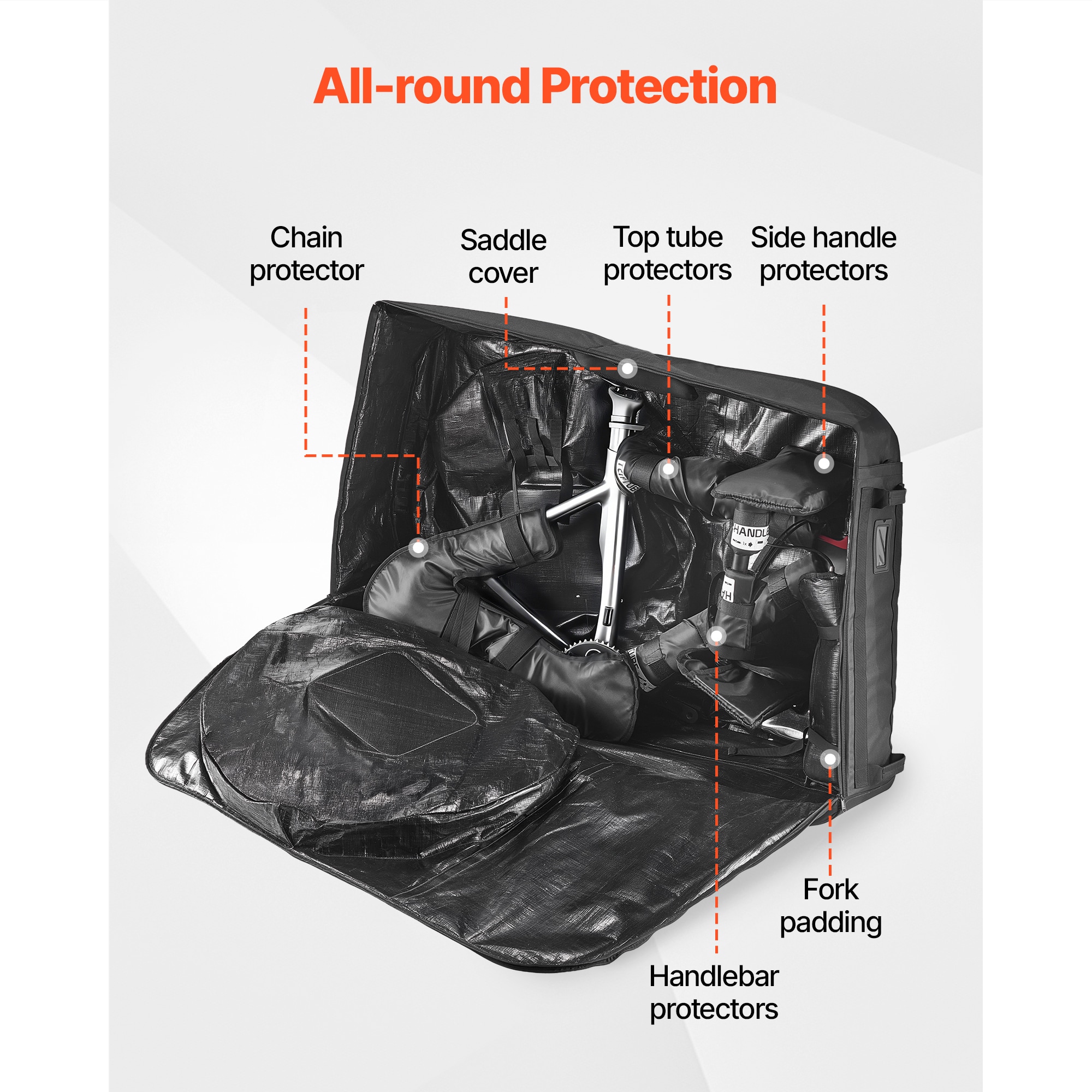 GIVIMO Bike Travel Bag Universal Bicycle Storage Case 51-in Max ...