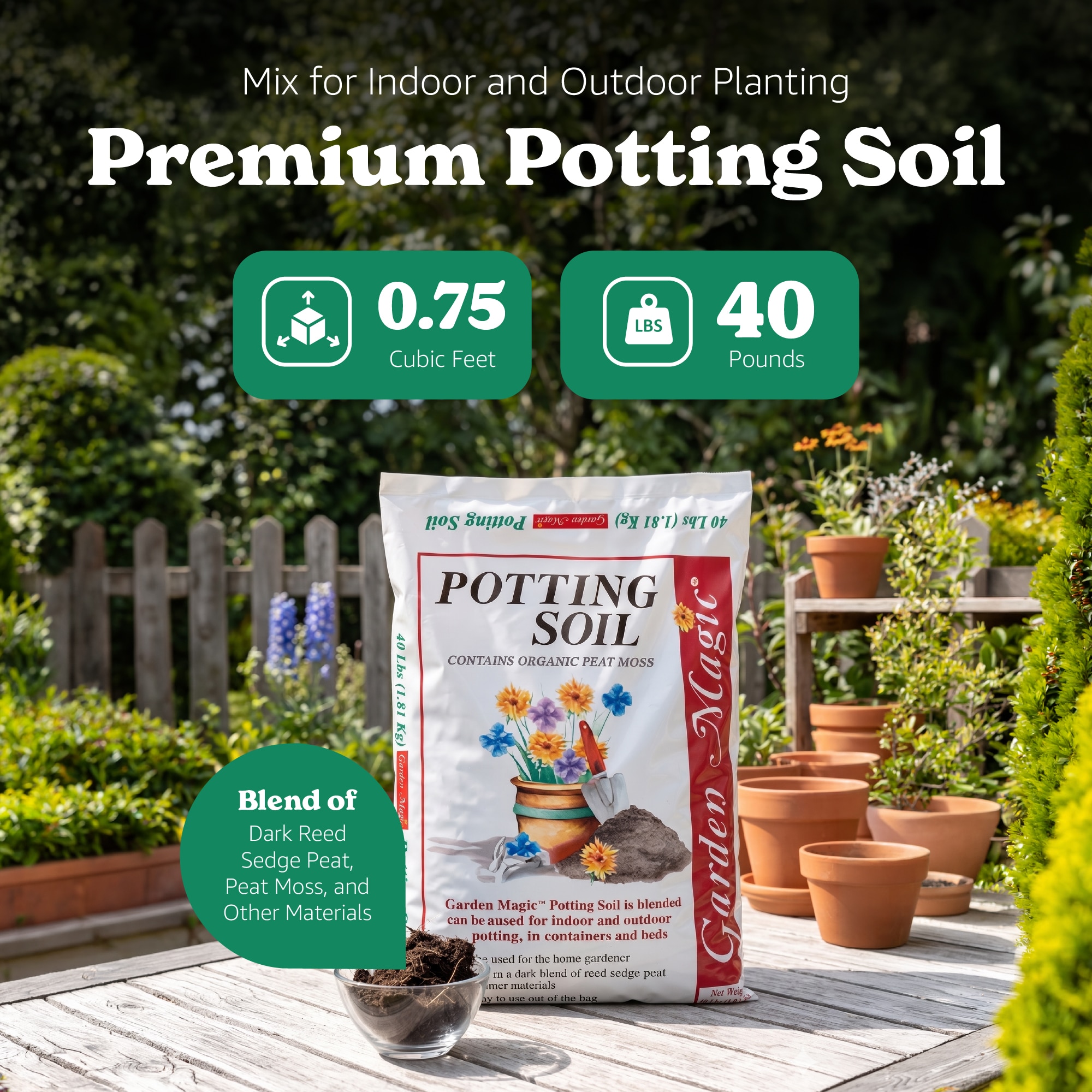 Michigan Peat Company Garden Magic General Purpose Potting Soil Mix 40 ...