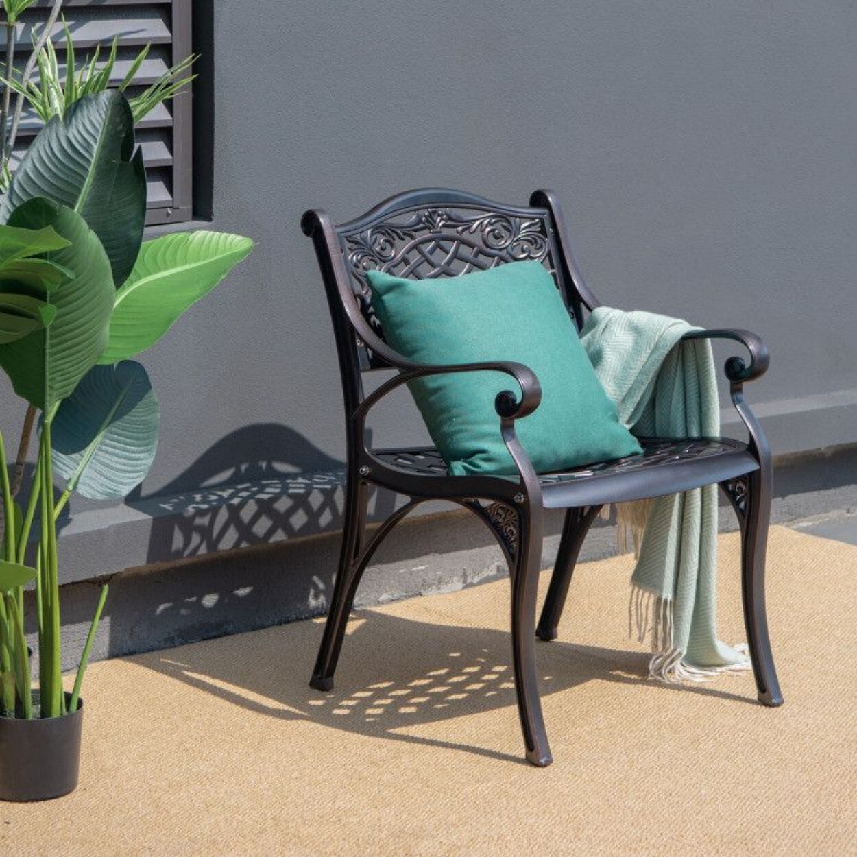 AHIOU HOME Abigail Set of 2 Copper Aluminum Frame Stationary Dining ...
