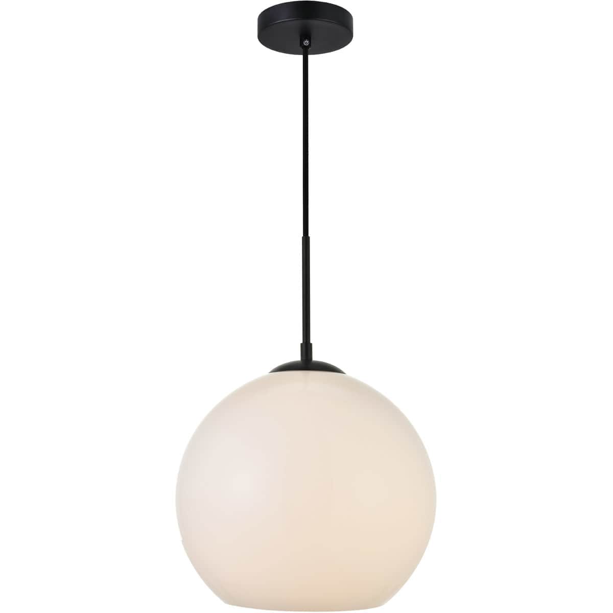 Elegant Lighting Living District LD2225BK Baxter 1 Light 12 inch Black Pendant Ceiling Light in ...