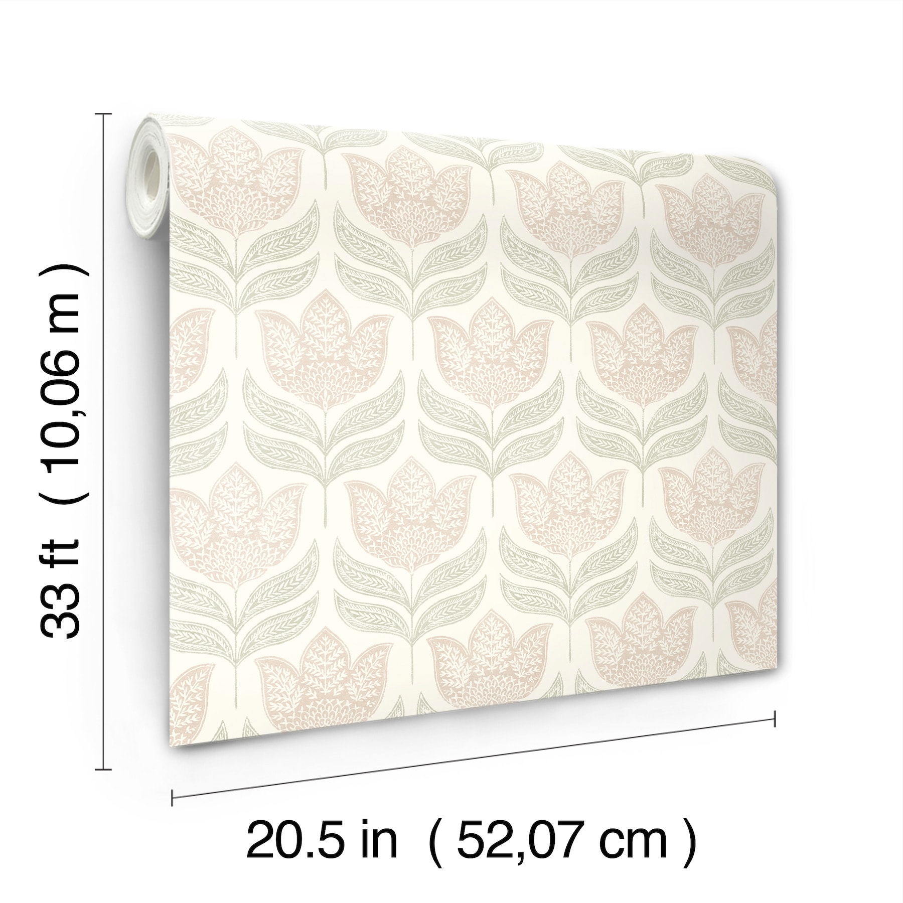 Chesapeake 56.4-sq ft Pink Non-woven Floral Prepasted Soak and Hang ...