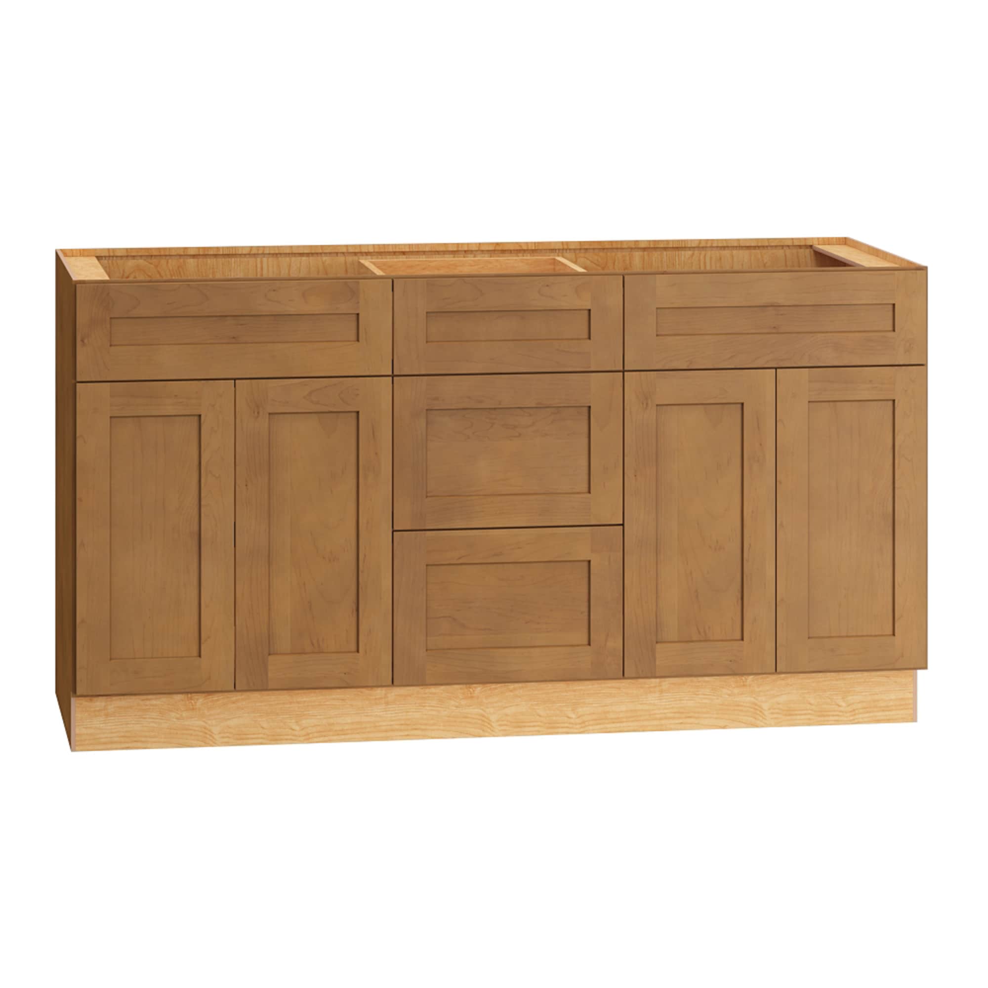 Diamond Express Jamestown 60-in Sahara Brown Bathroom Vanity Base ...
