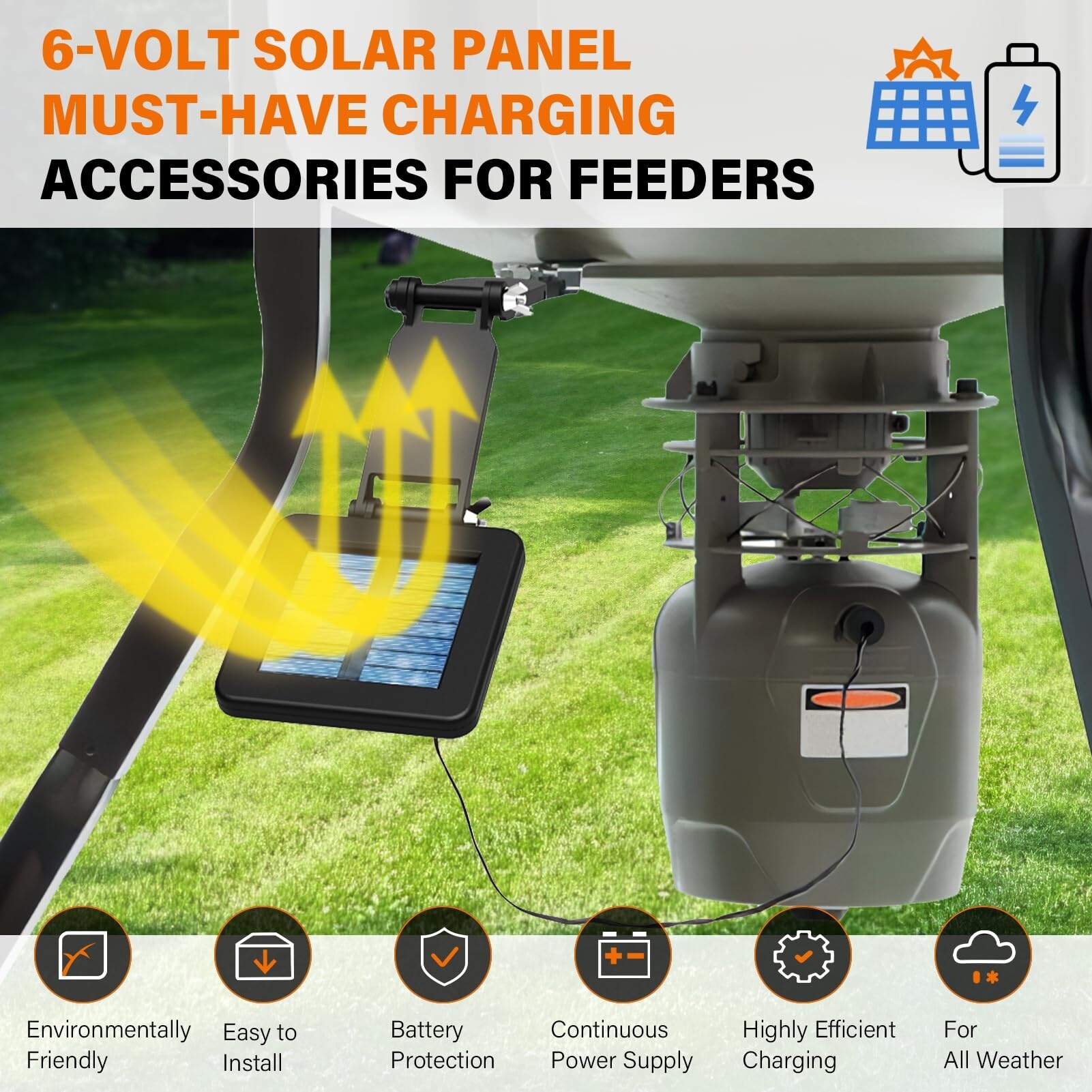 Misopily 6V Solar Panel Charger with Adjustable Mounting Bracket and ...