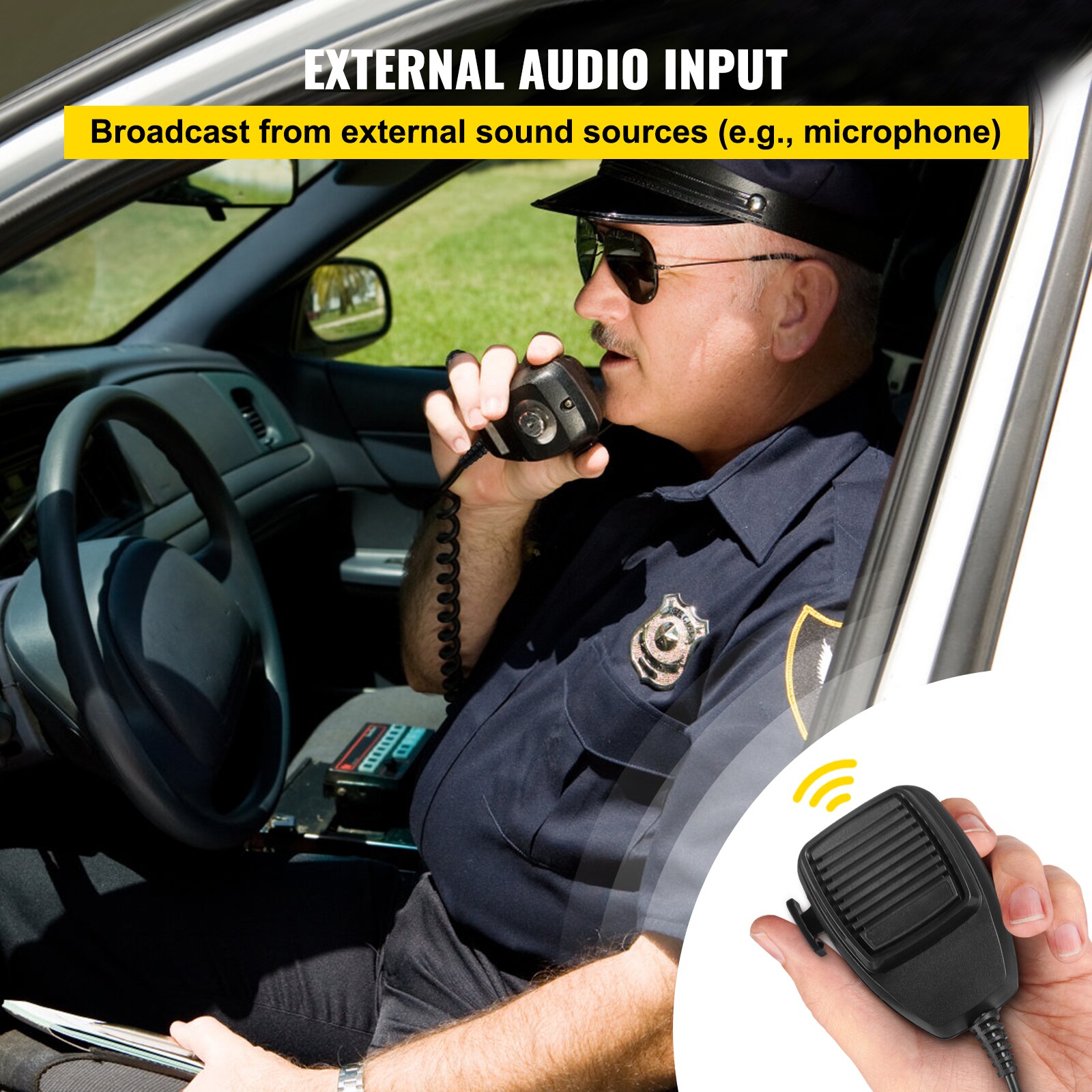 GIVIMO 200W Car PA Horn Speaker 7-Sound Warning Alarm Fire Siren with ...