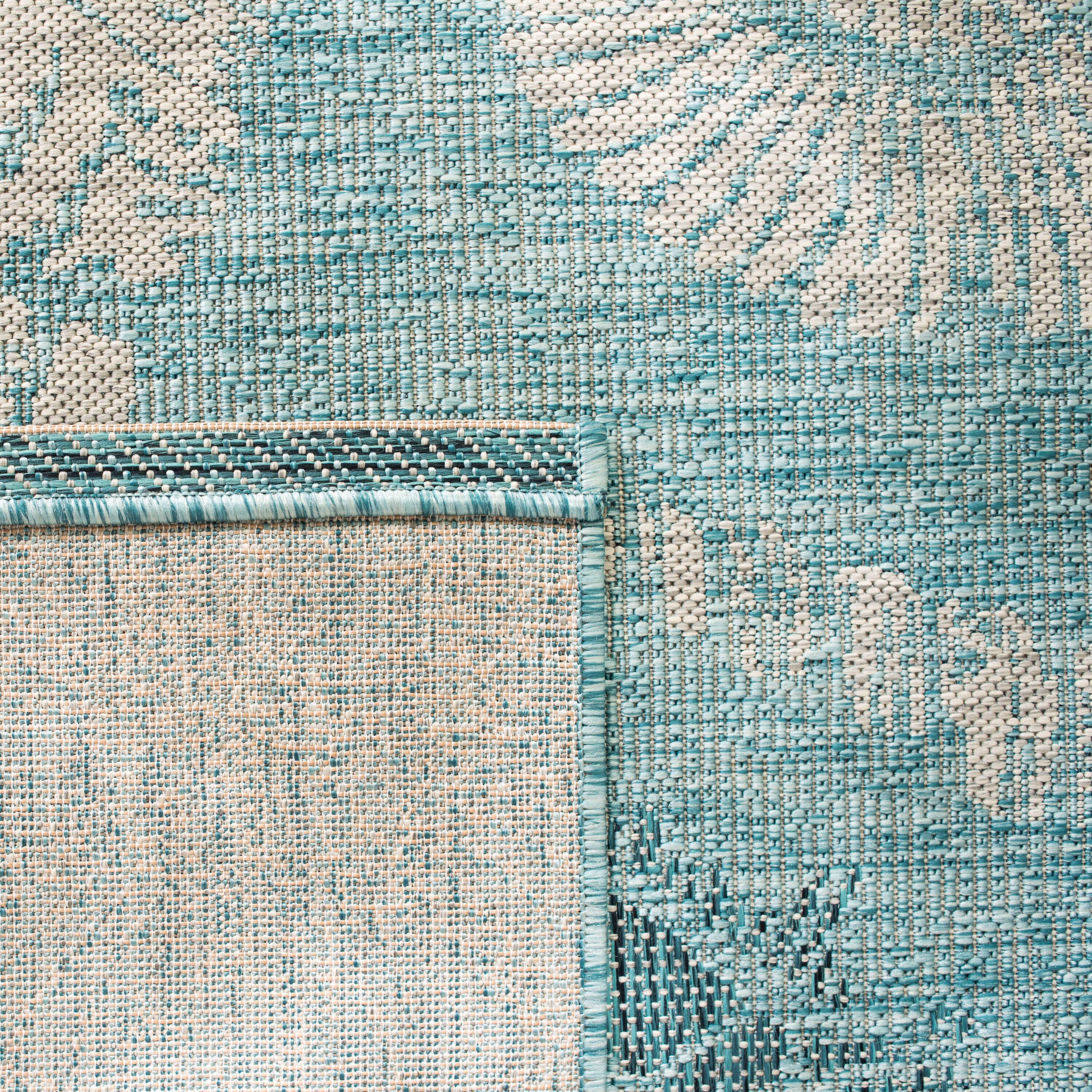 Safavieh Courtyard 8547-37121 Aqua Cream 5 x 8 Rectangular Area rug in ...