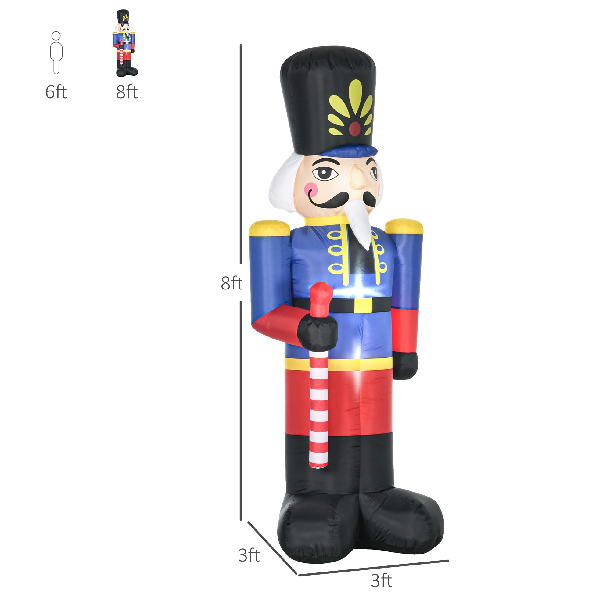 GDFStudio 8ft Christmas Inflatables Outdoor Decorations Nutcracker Toy ...