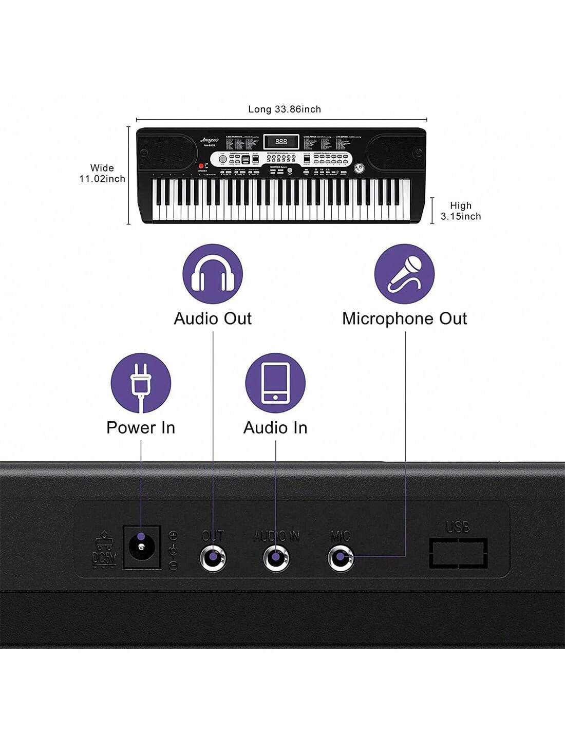 Qeetex Keyboard Piano. 61 Key Electric Piano Keyboard Sets For ...