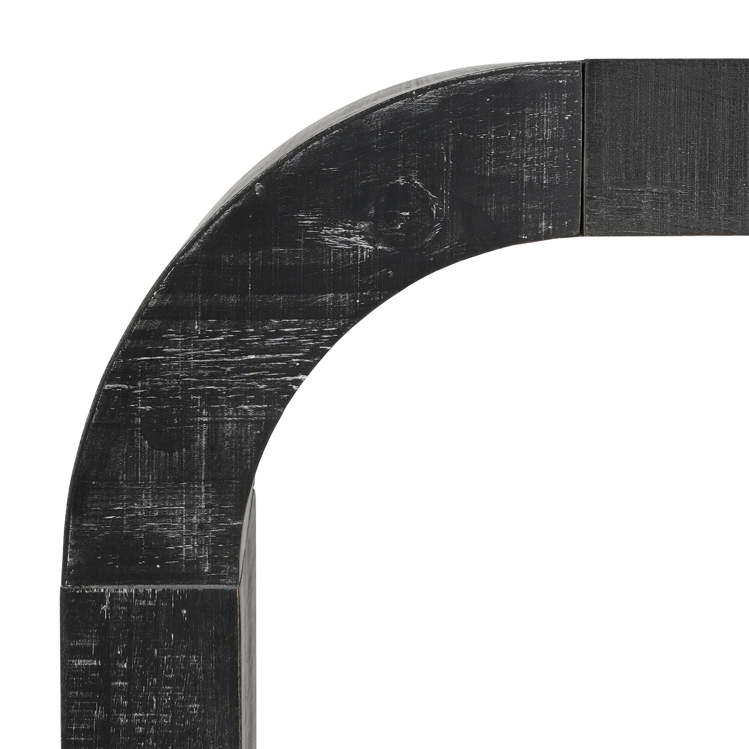 Tinyhomie 52in Wood Console Table with Curved Edge Natural Texture ...