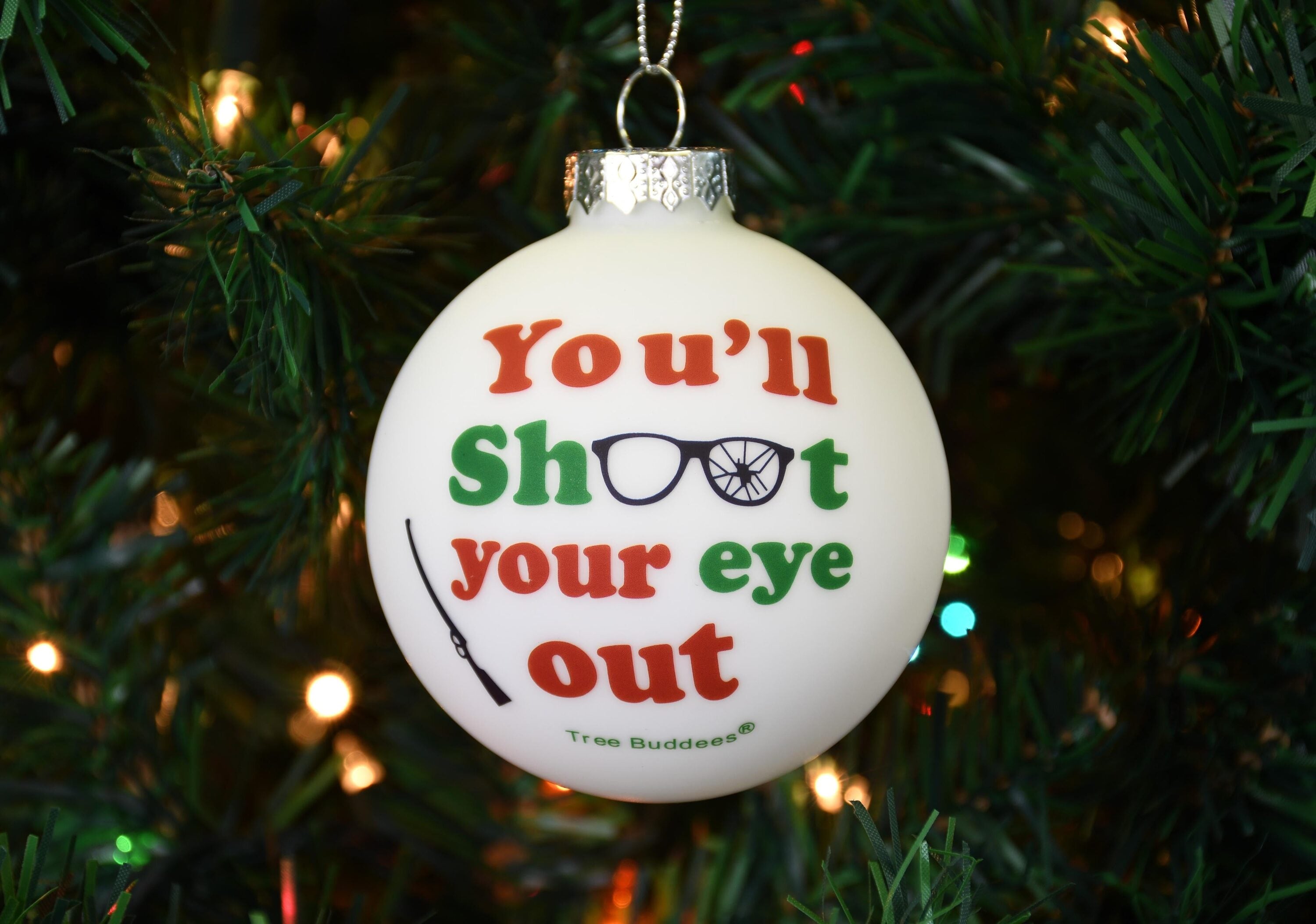 Tree Buddees You'll Shoot Your Eye Out Glass Christmas Ornament in the ...