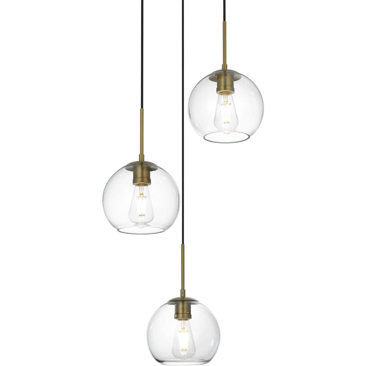 Elegant Lighting Living District LD2208SG Baxter 3 Light 18 inch Satin ...