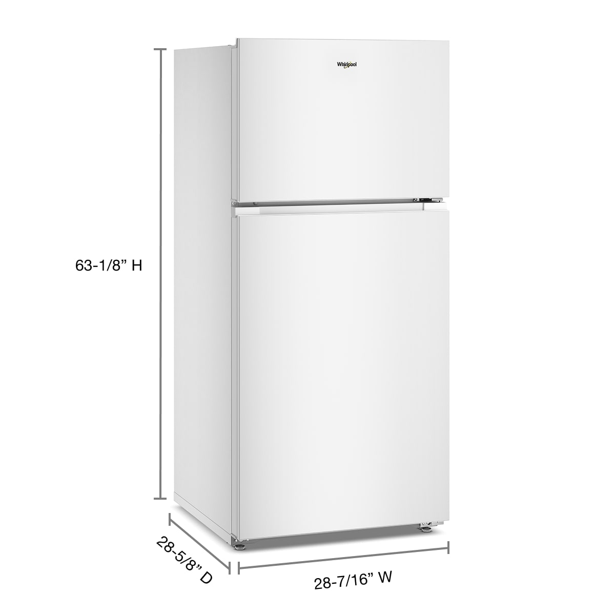 Whirlpool 14.3-cu ft Counter-Depth 28.5-in Wide Top-Freezer ...