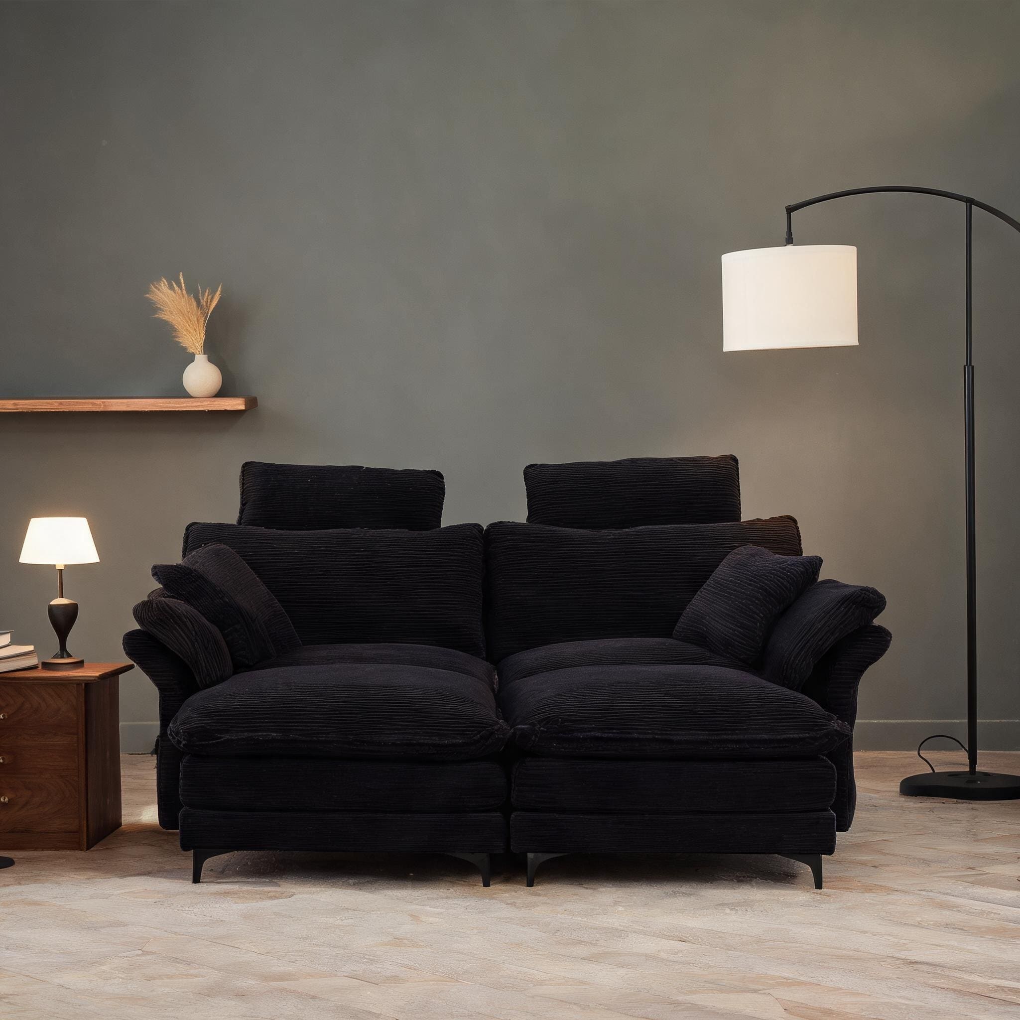 Naturefalls Deep Seat Sectional Sofa with Ottomans and Headrests ...
