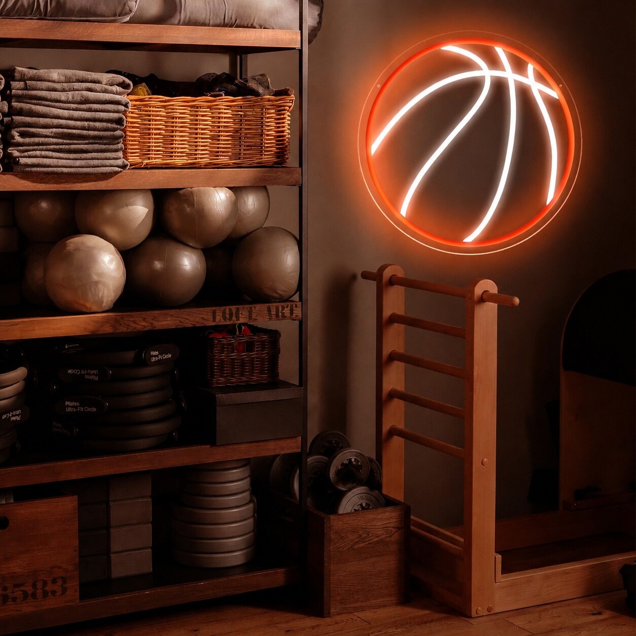 AOIZGMY Basketball Neon Sign LED Wall Decor Dimmable USB Sport Room ...