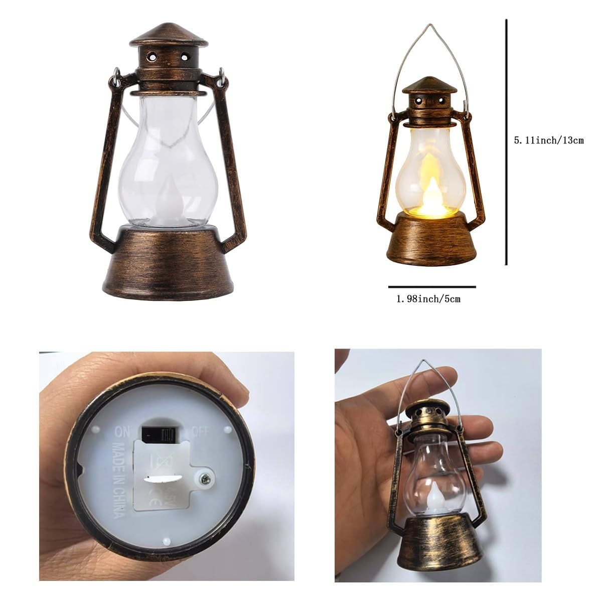 Lukvuzo Vintage Mini Lanterns 12 pcs LED Decorative Candle Lantern Set ...