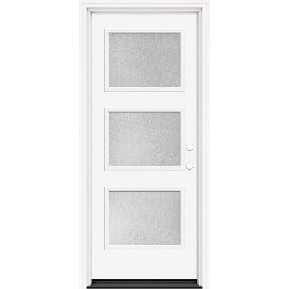 Masonite M-Protect 32-in x 79-in x 4-9/16-in Fiberglass Left-hand ...
