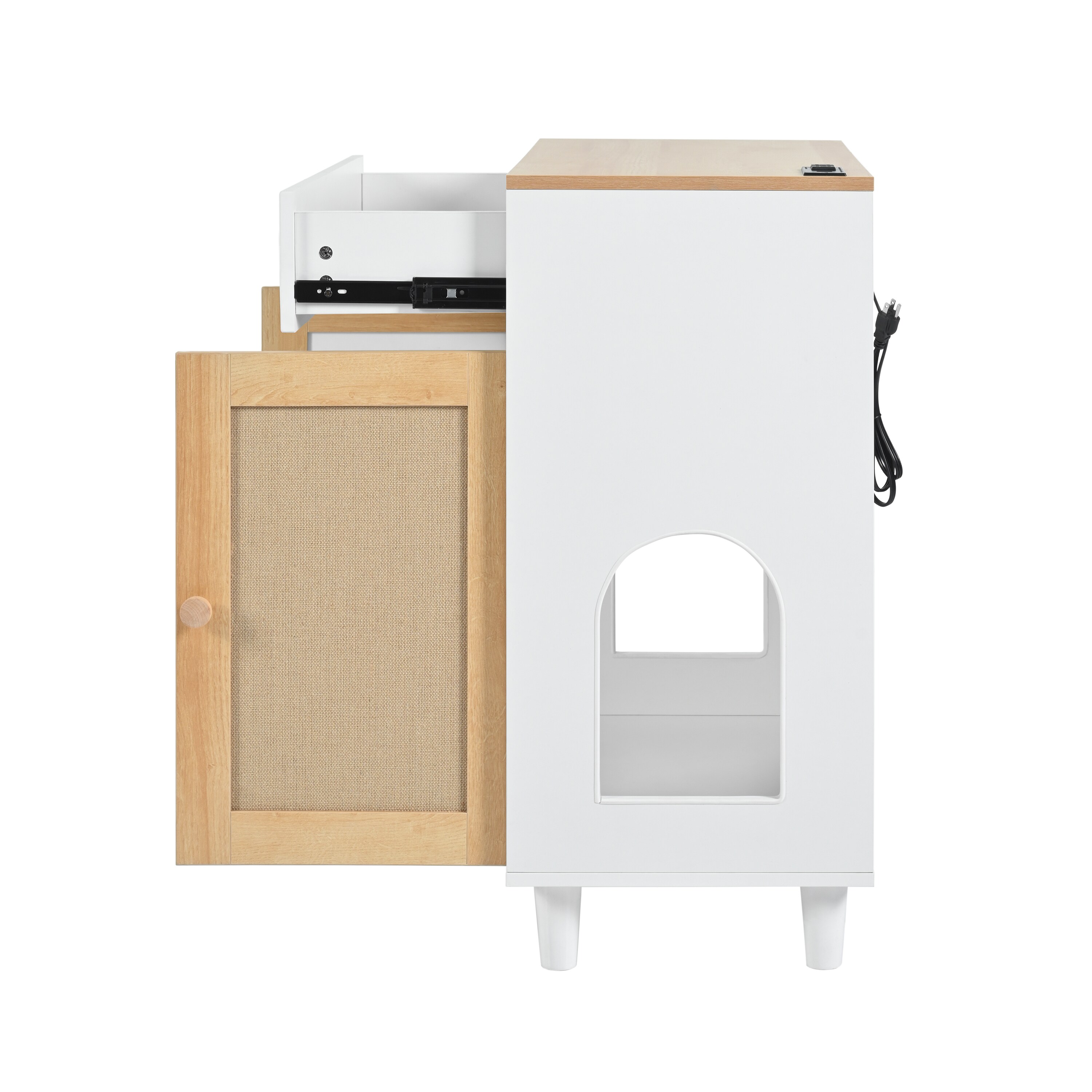 Tatayosi 3 IN 1 Cat furniture Litter box Enclosure with Cat Scratcher ...