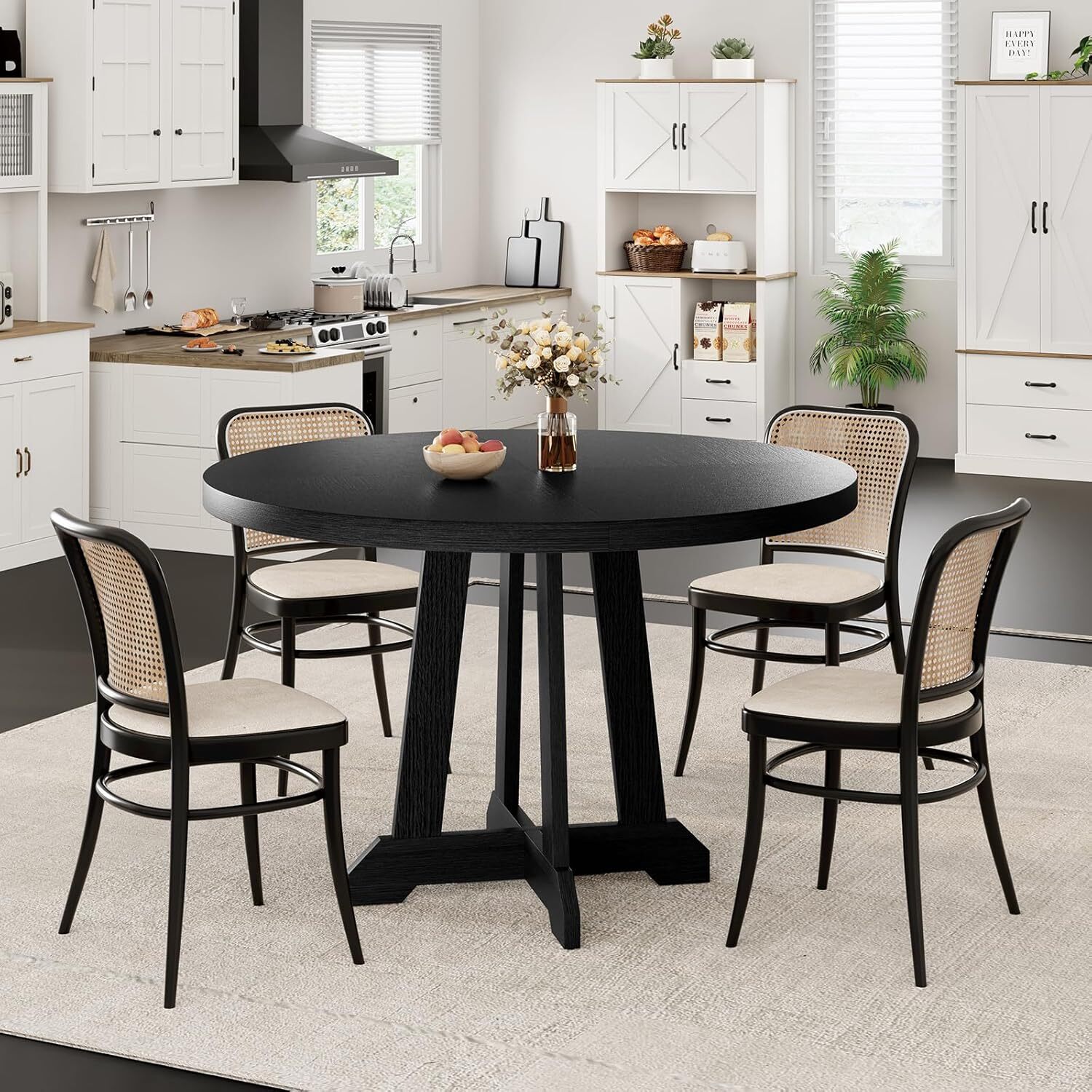 Garvee Dining Table for 4 to 6 People 47 Inch Round Dining Table Wooden ...
