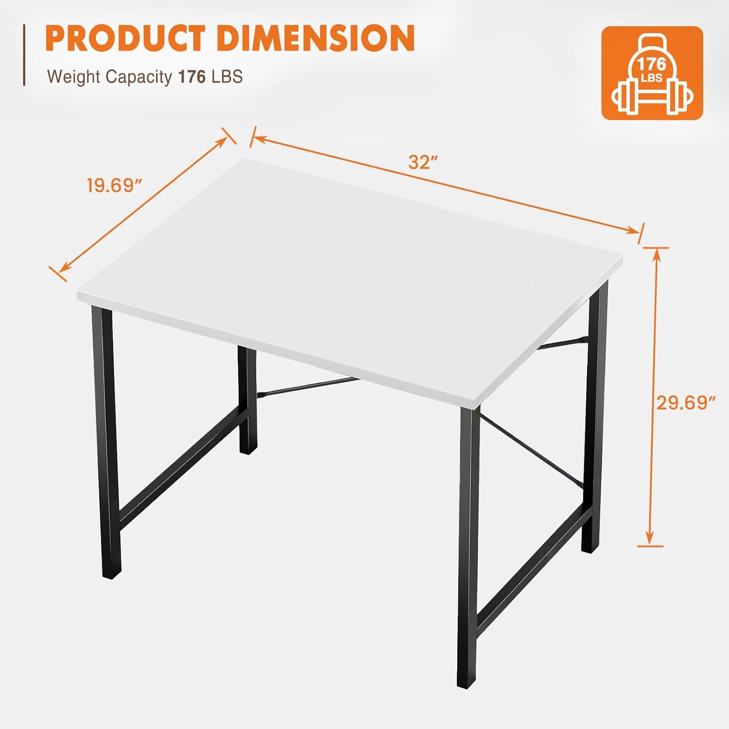 ASTARTH Computer Desk for Home Office Modern Study Work Table Simple ...