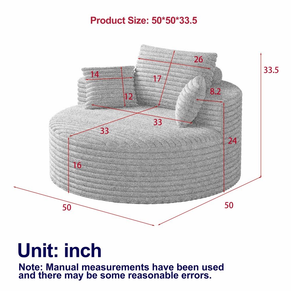 Coolbibila Green Corduroy Single Sofa Chair with Fluffy Sleeper Design ...