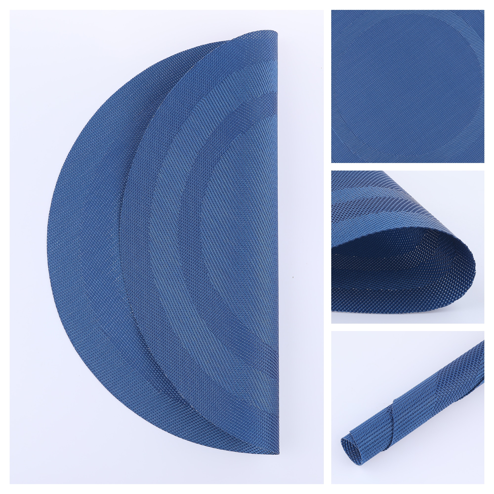 Unique Bargains 6pcs PVC Round Placemats for Kitchen Dining Table Decor ...