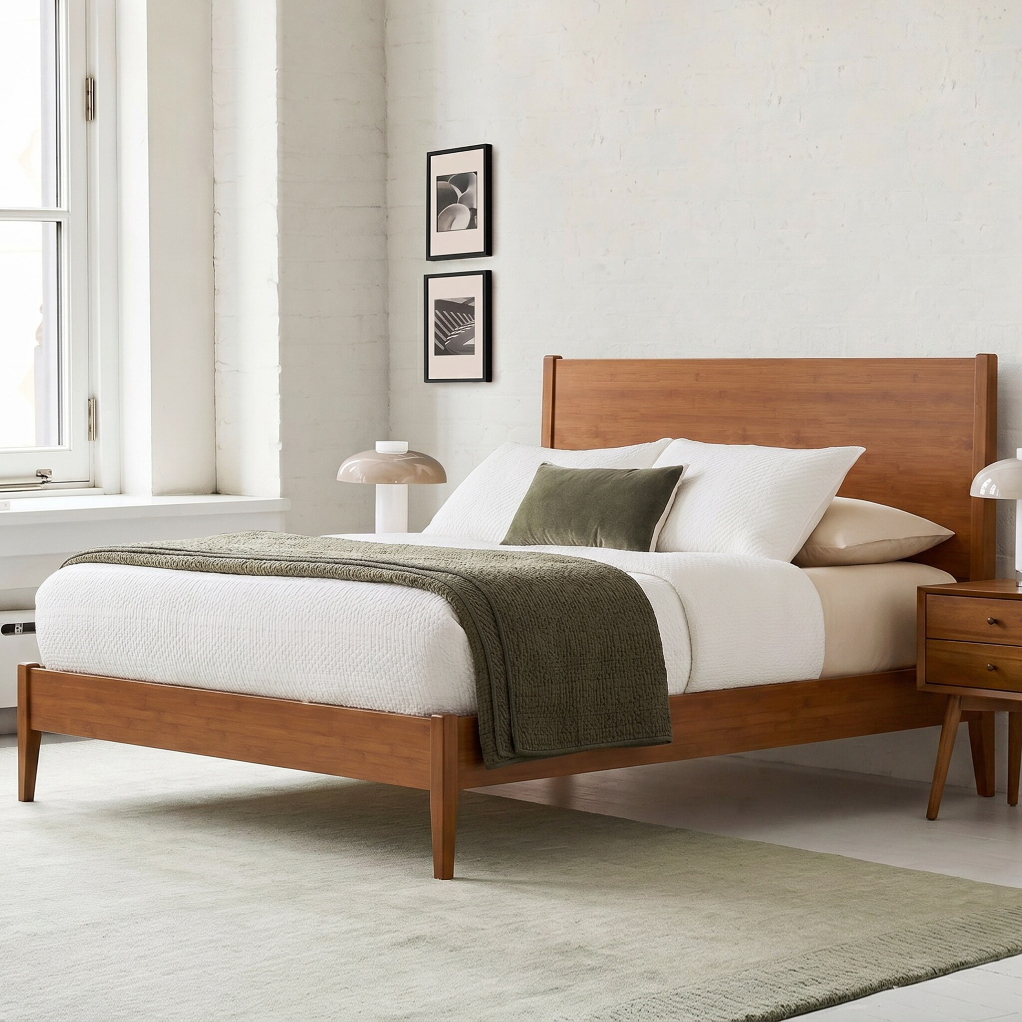 Christopher Knight Home Modern Platform Bed Solid Bamboo Wood with ...