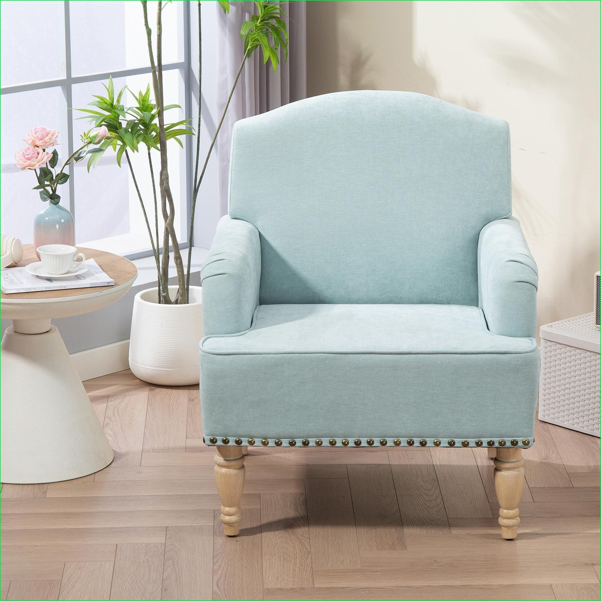 Watnature Sage Green Upholstered Accent Chair Small Fabric Single Sofa ...