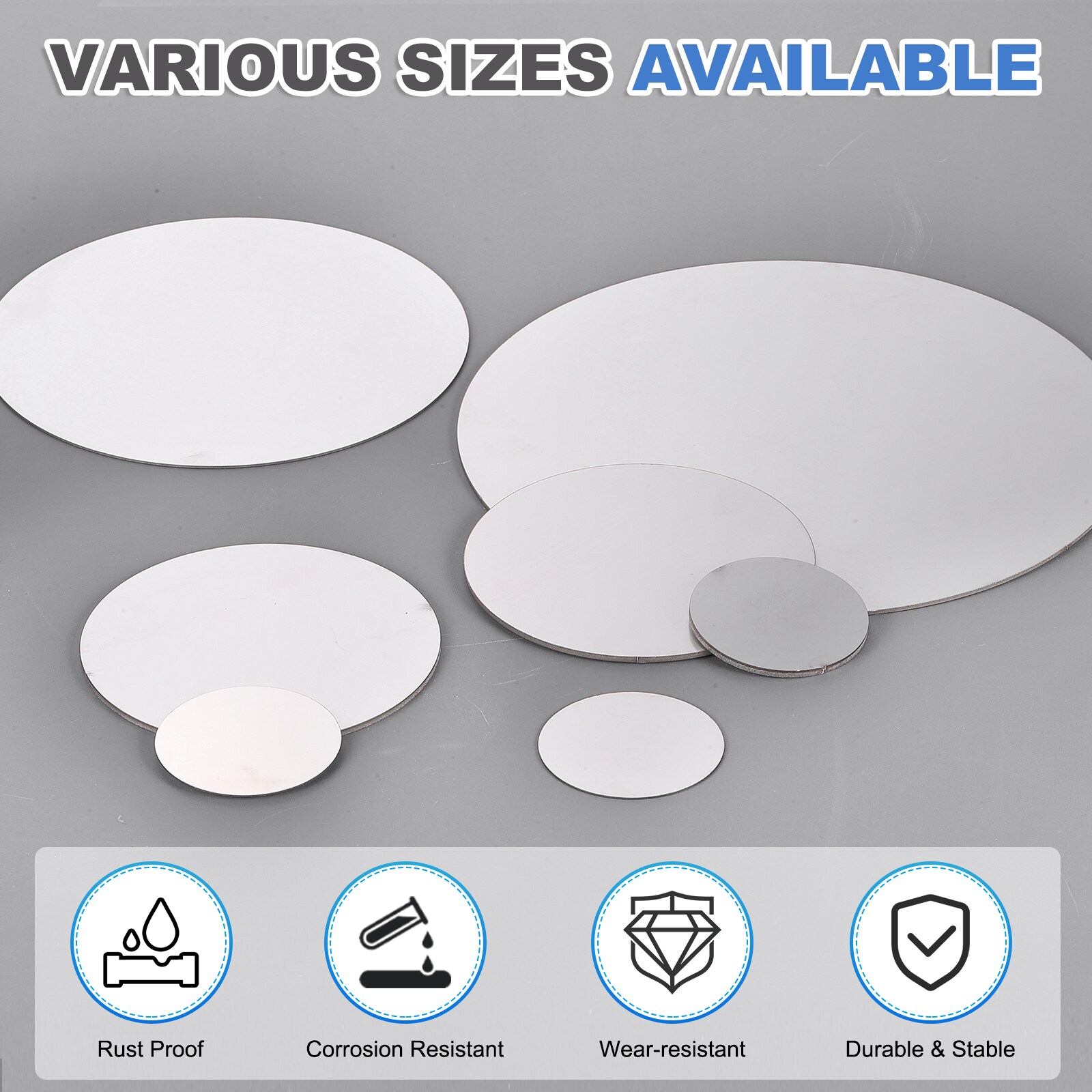 Unique Bargains 2pcs 150x1mm Stainless Steel Disc Metal Circle Stamping ...