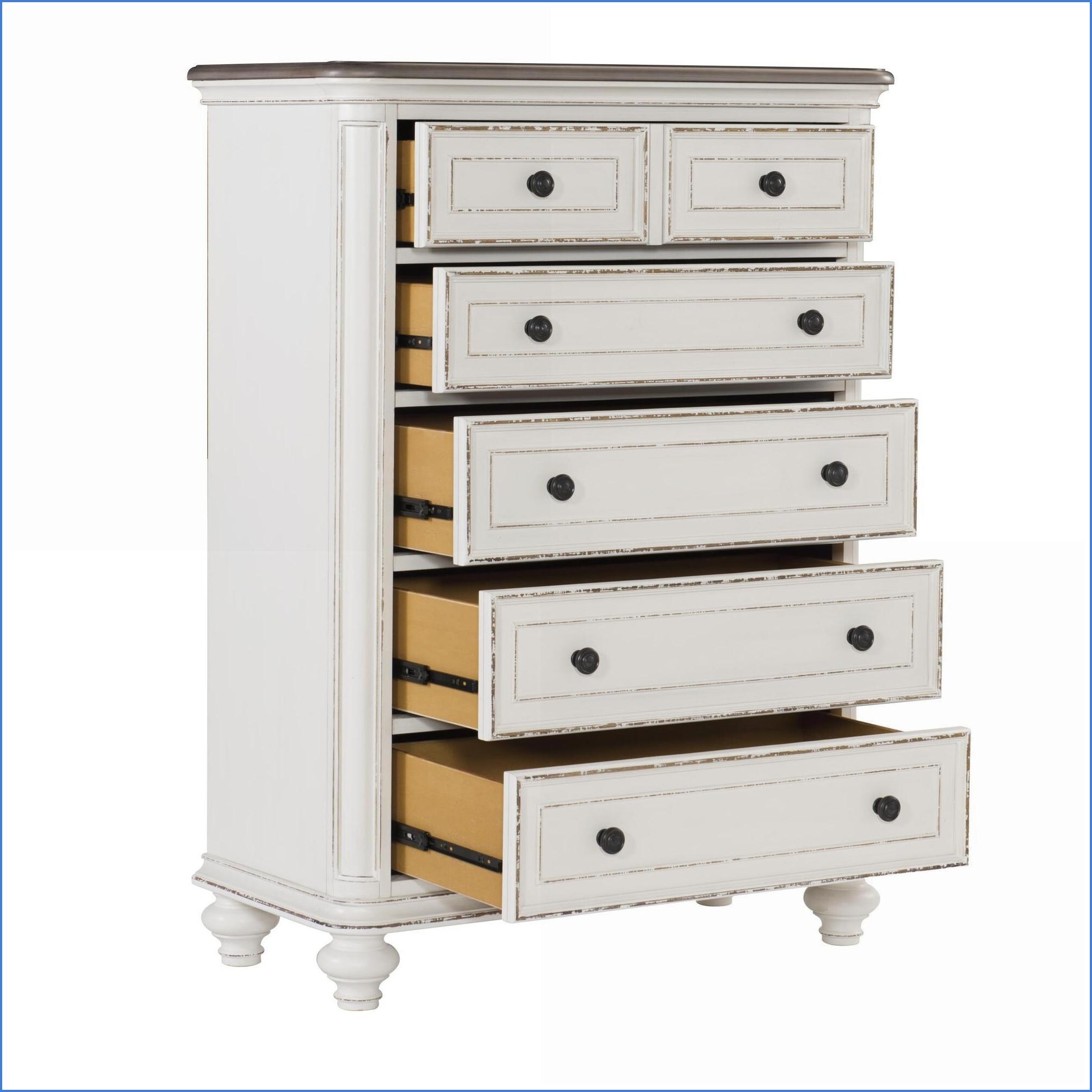 SunJet Chest of Drawers Traditional 5Drawer Wood Storage with Antique ...