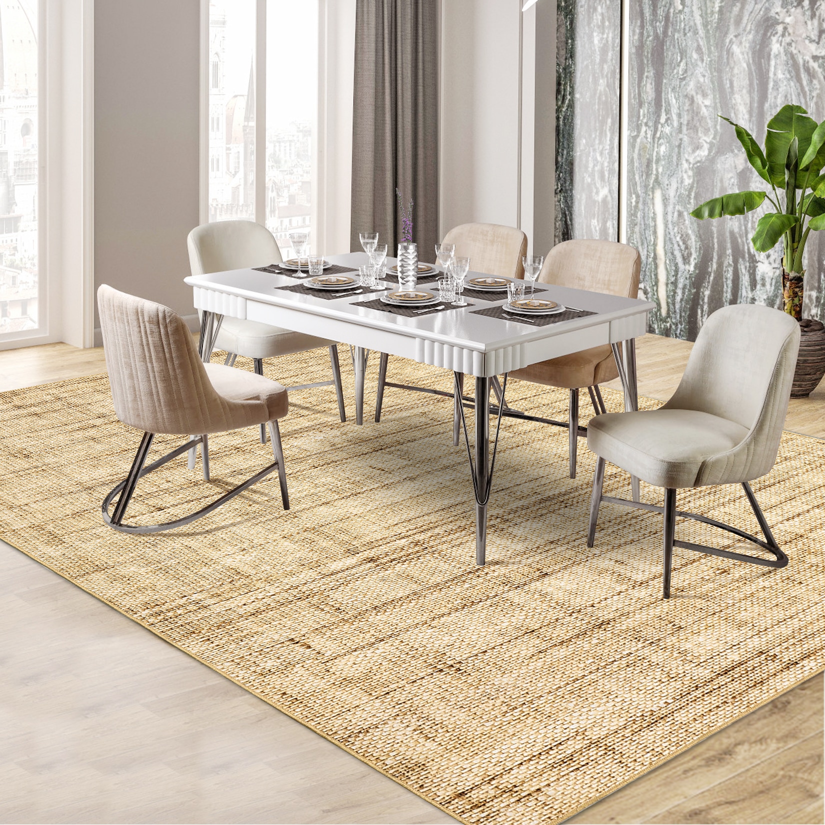 Qeetex 10 x 13 ft Polyester Terry Dark Yellow Rectangular Hallway ...