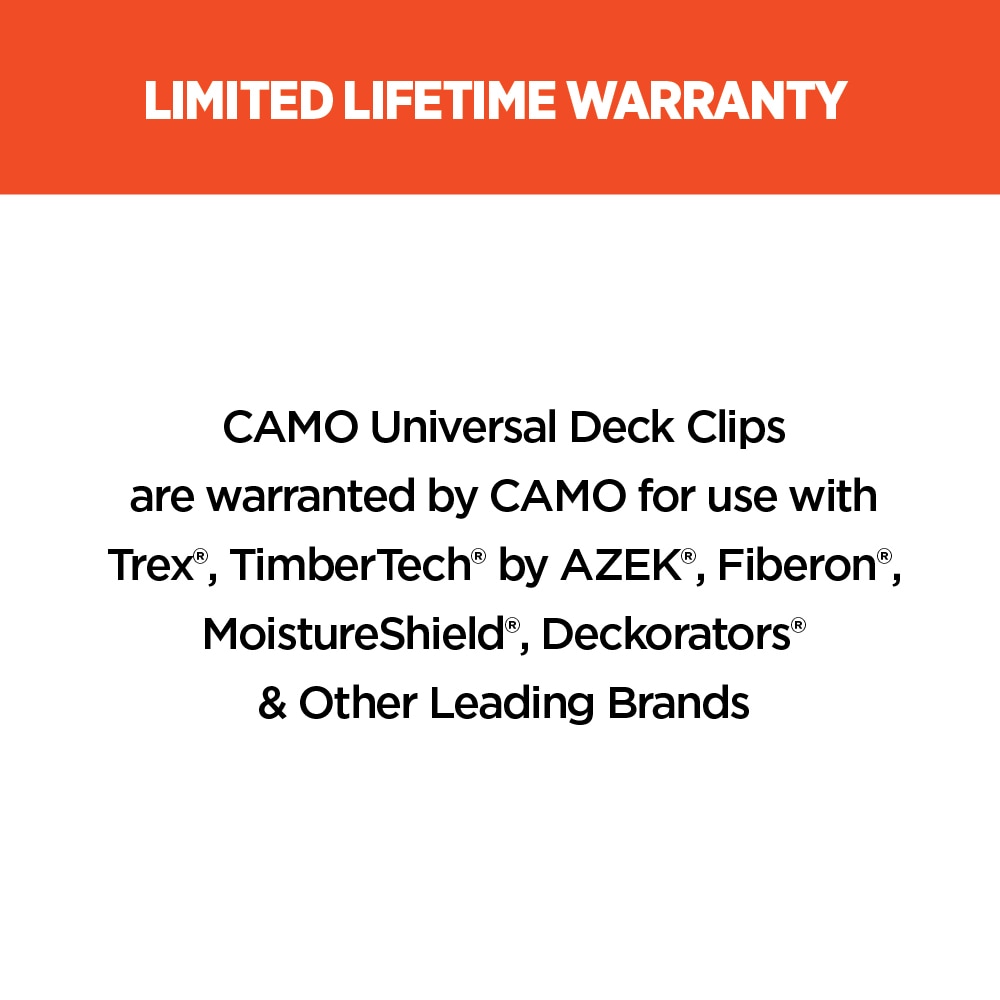 CAMO Wedge Clip 1.5-in Stainless Steel Hidden Deck Fastener 50-sq ft ...