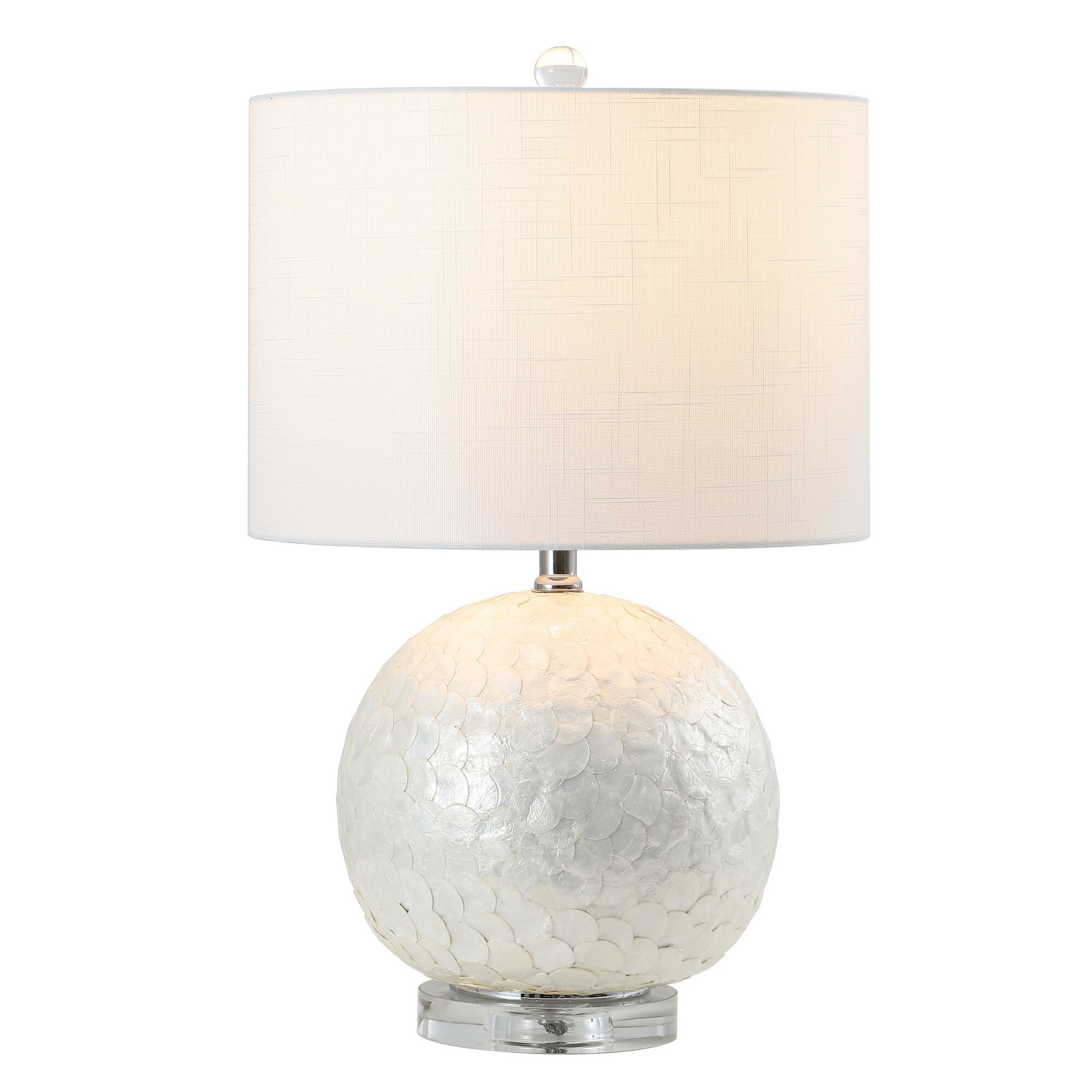 JONATHAN Y Zuri 23.5-in. Coastal Contemporary Capiz Seashell Sphere LED ...