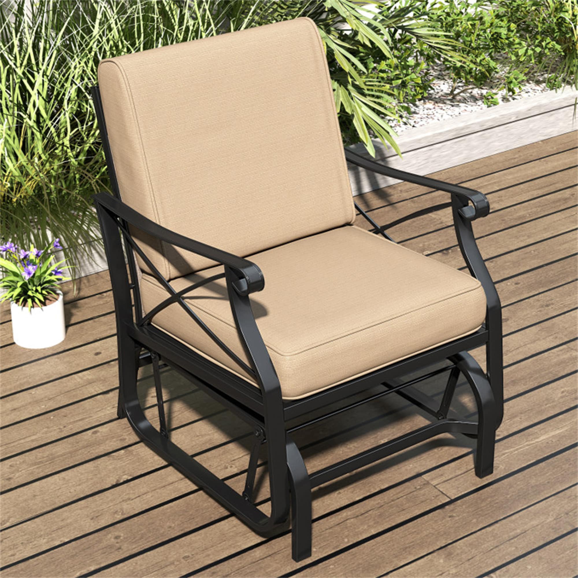 Patio Glider Rocking Chair Patio Furniture at Lowes.com