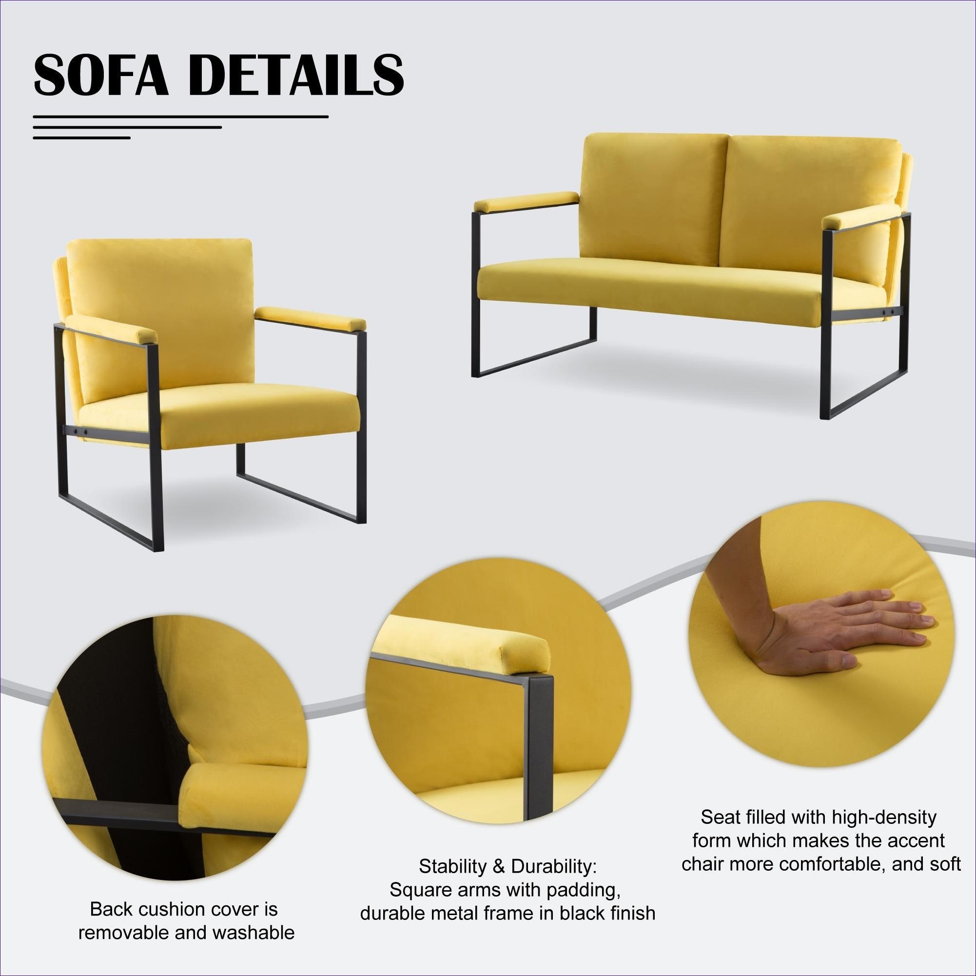 Watnature For Living Room and Bedroom Use 2-Seater Modern Loveseat ...